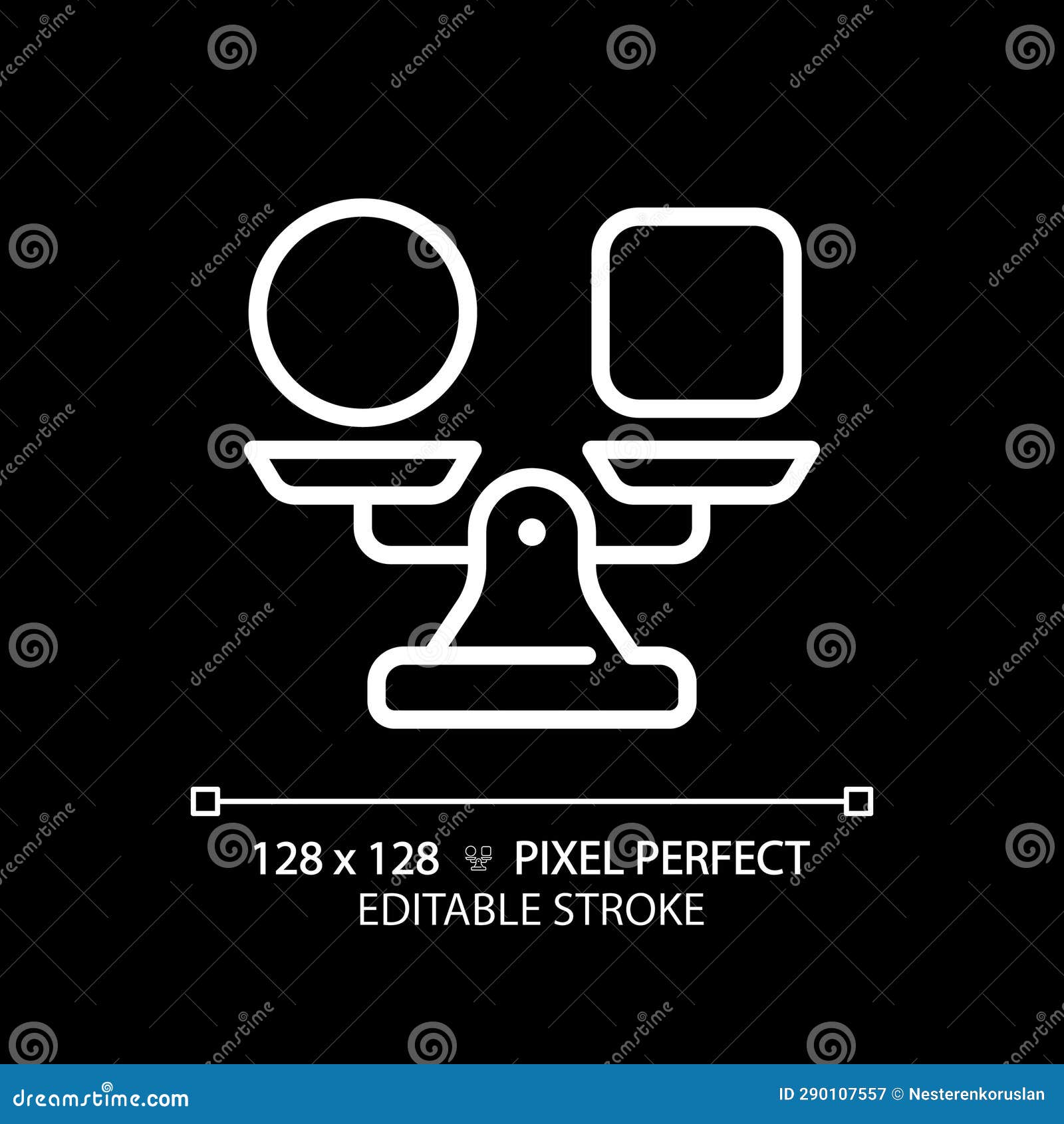 2D Editable Thin Line White Shapes on Weight Scale Icon Stock ...