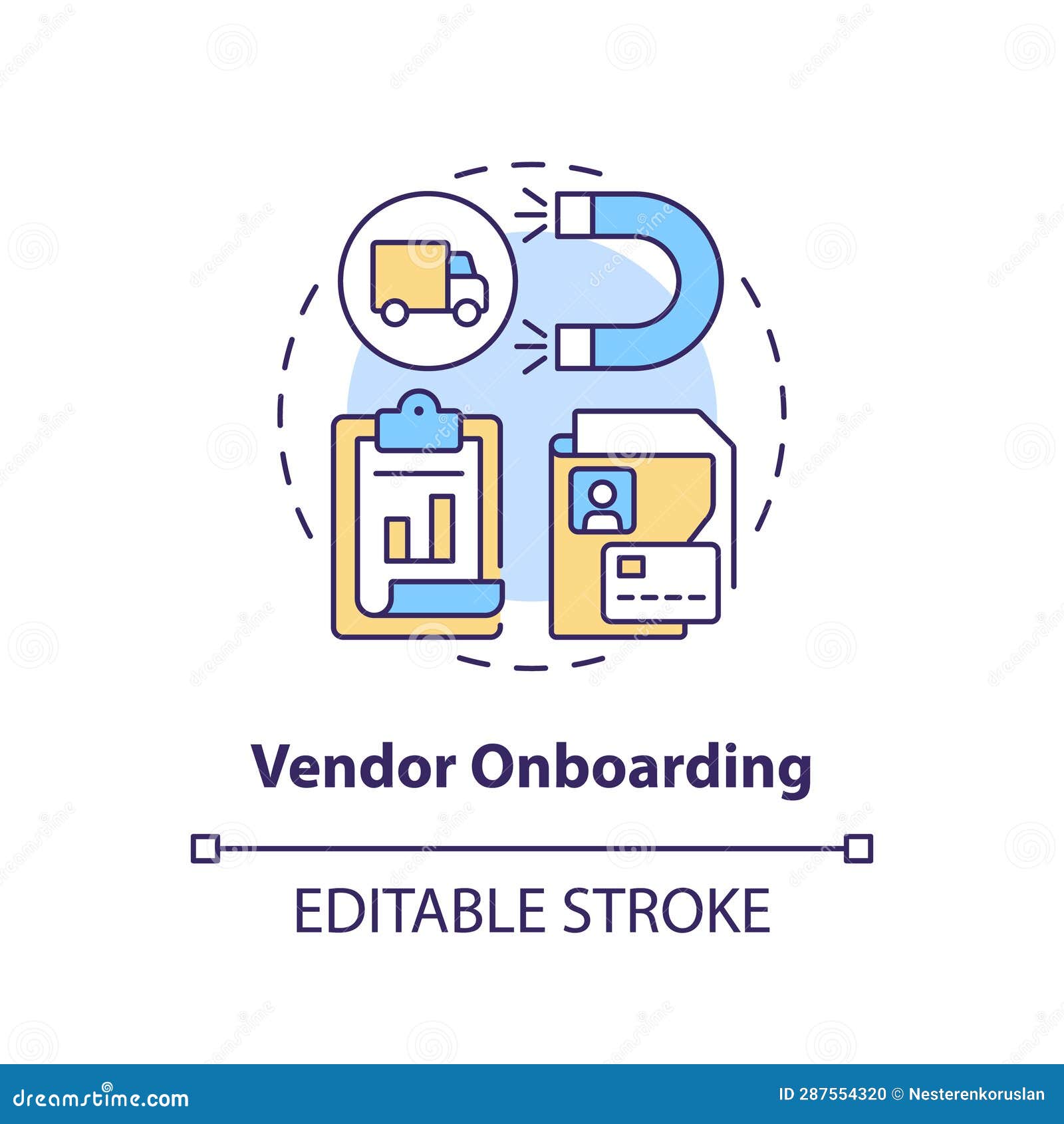 2D Customizable Vendor Onboarding Thin Linear Icon Concept Stock ...
