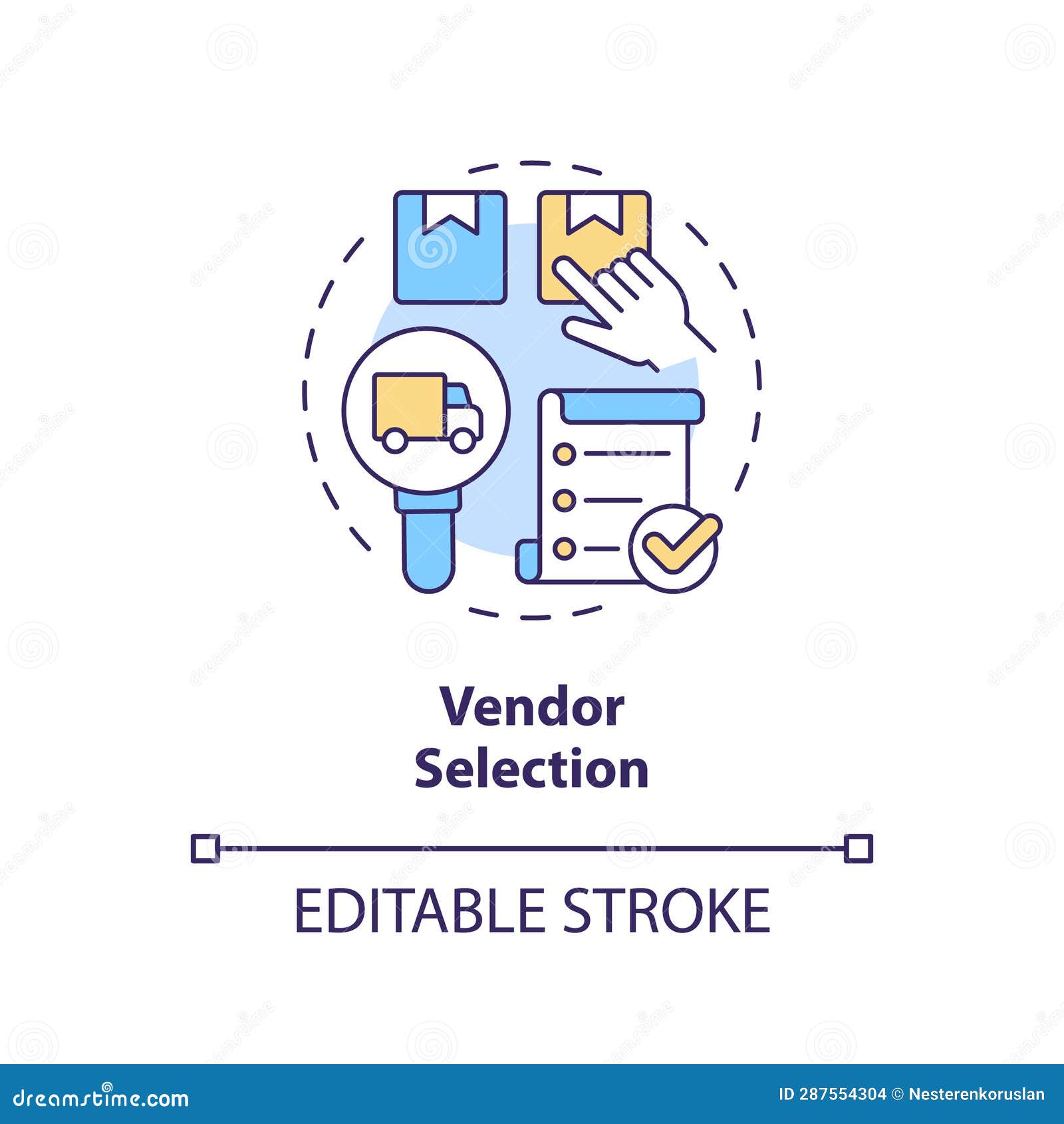 2D Customizable Vendor Selection Thin Linear Icon Concept Stock Vector ...