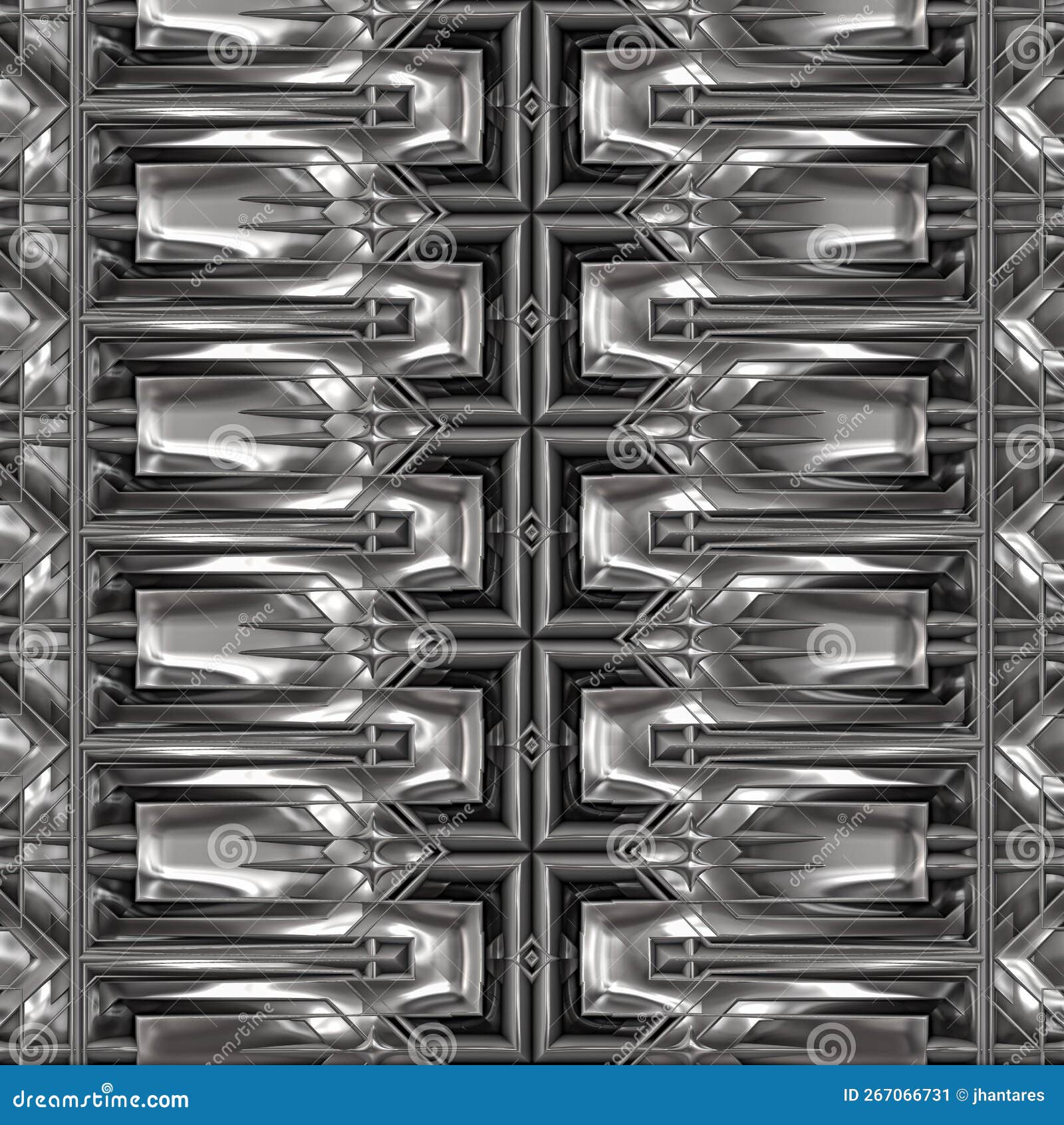 3d Effect - Abstract Symmetric Geometric Metallic Surface Pattern Stock ...