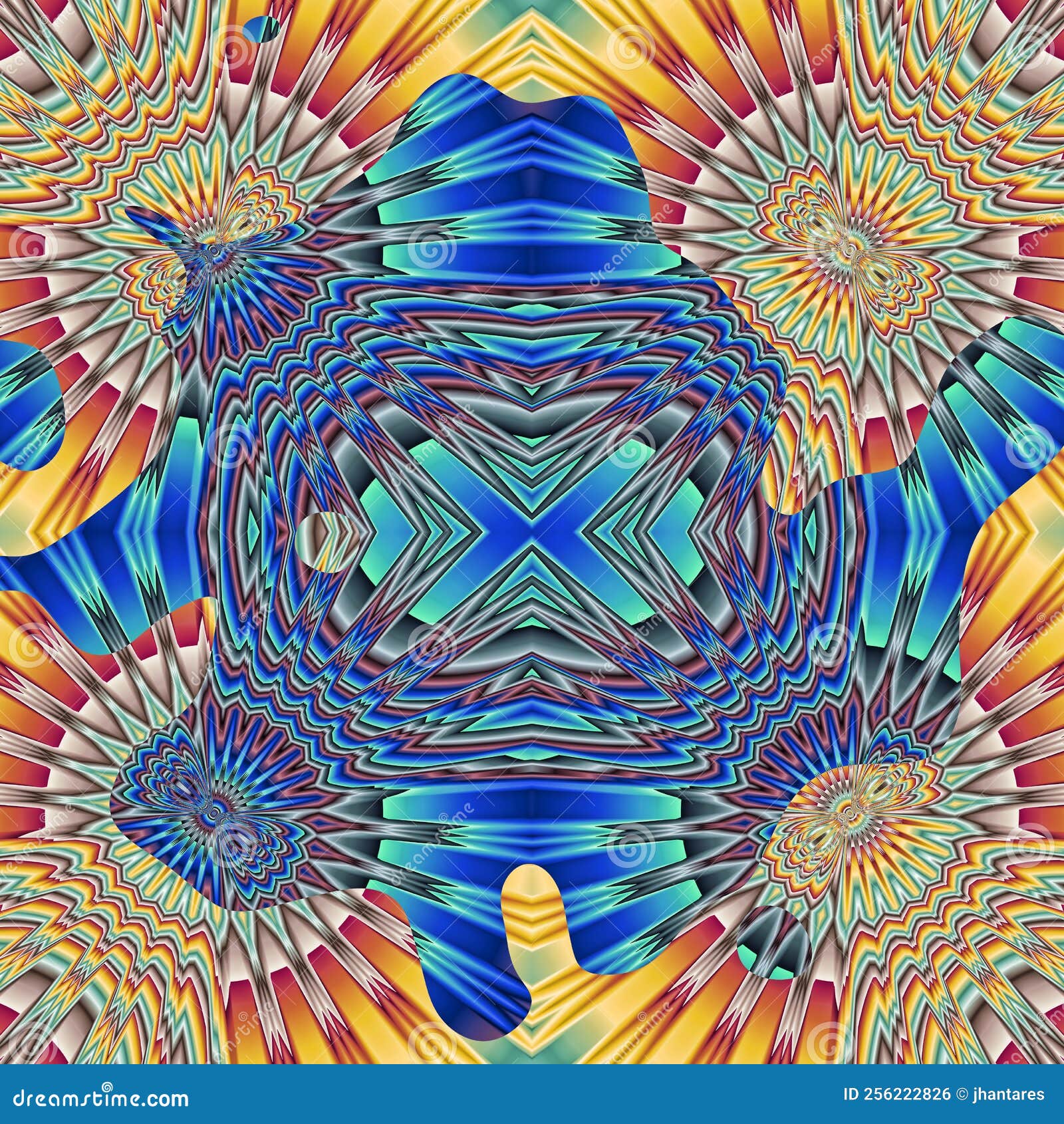 3d Effect - Geometric Complementary Colors Pattern Stock Illustration ...