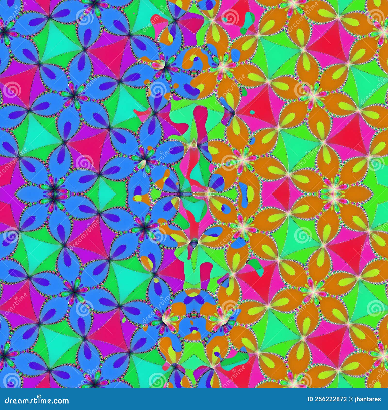 3d Effect - Geometric Complementary Colors Pattern Stock Illustration ...