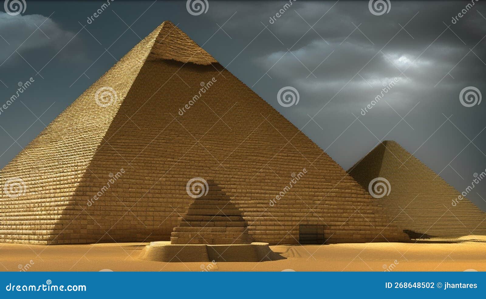 3d Effect - Gizeh Pyramid - Ai-generated Stock Illustration ...