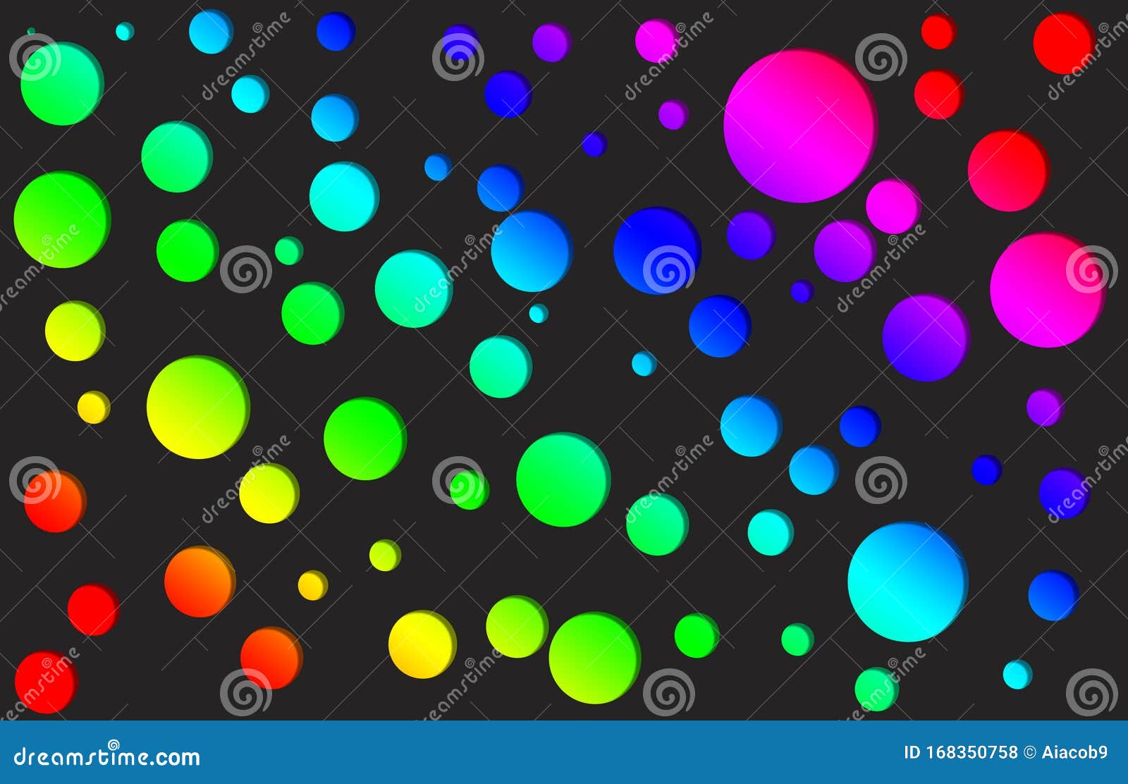 3D Effect Illustration with Multiple Sizes Colorful Circles Against a ...