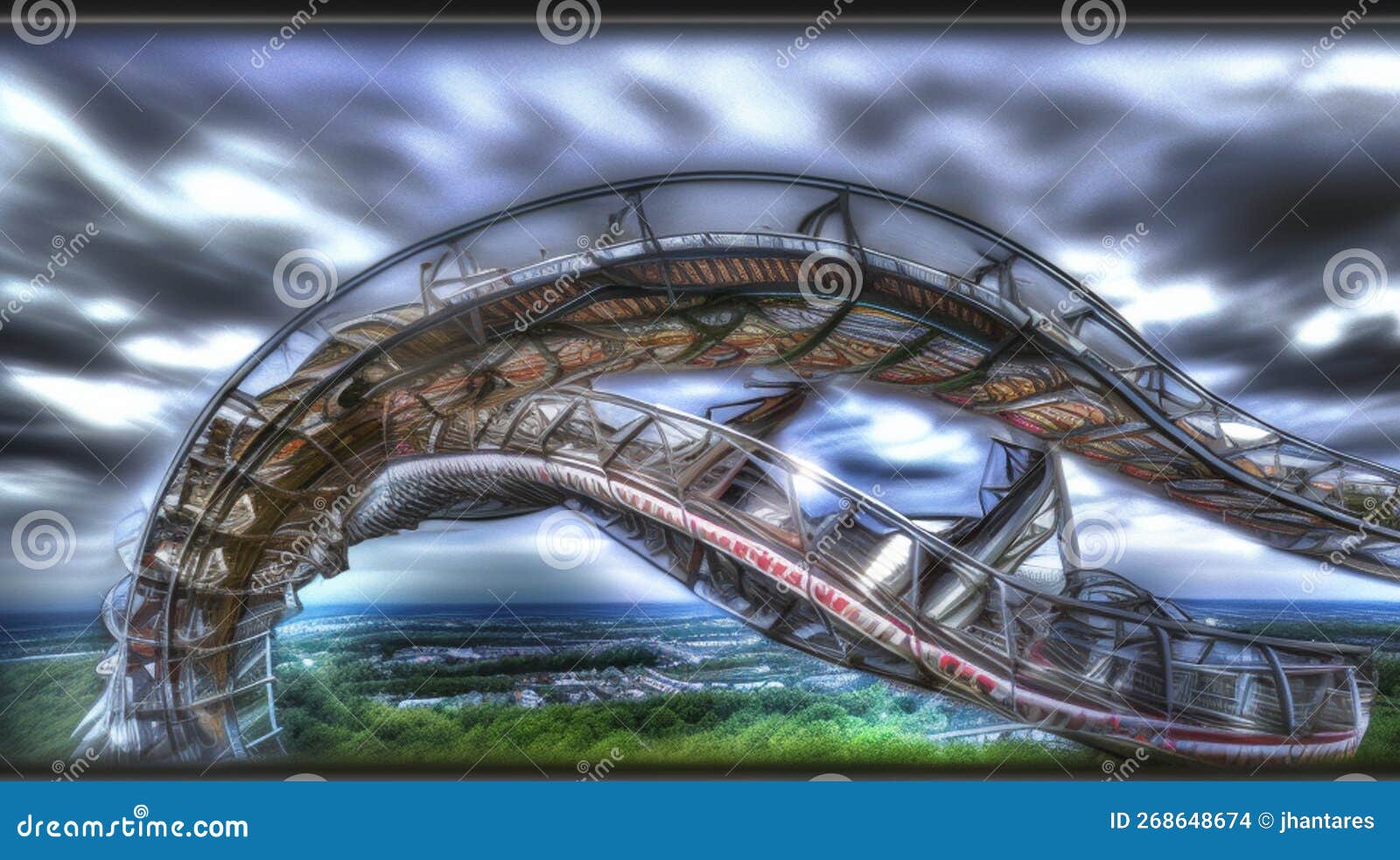 3d Effect - Roller Coaster - Ai-generated Stock Illustration ...