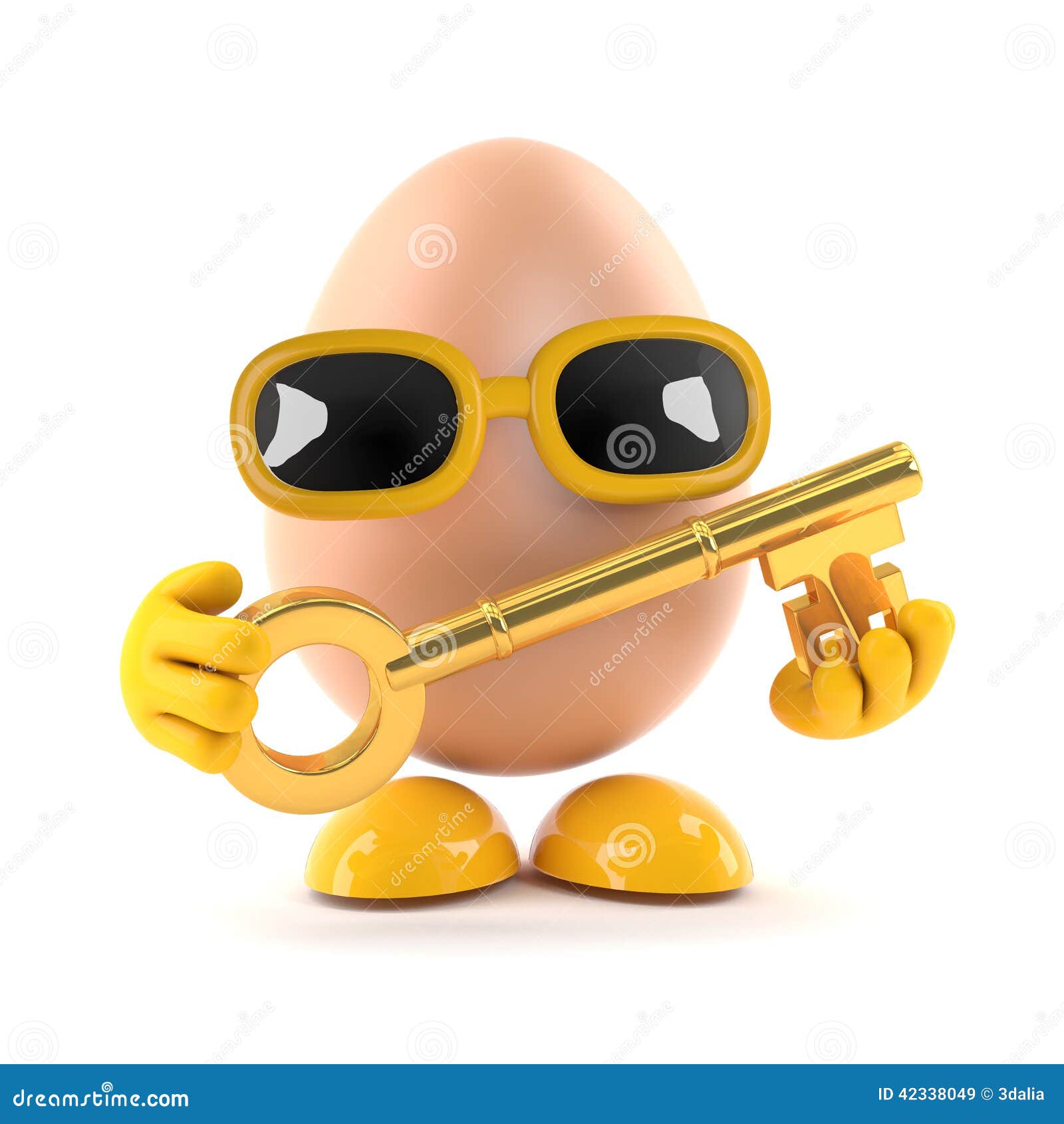 3d Egg with a gold key stock vector. Illustration of food - 42338049