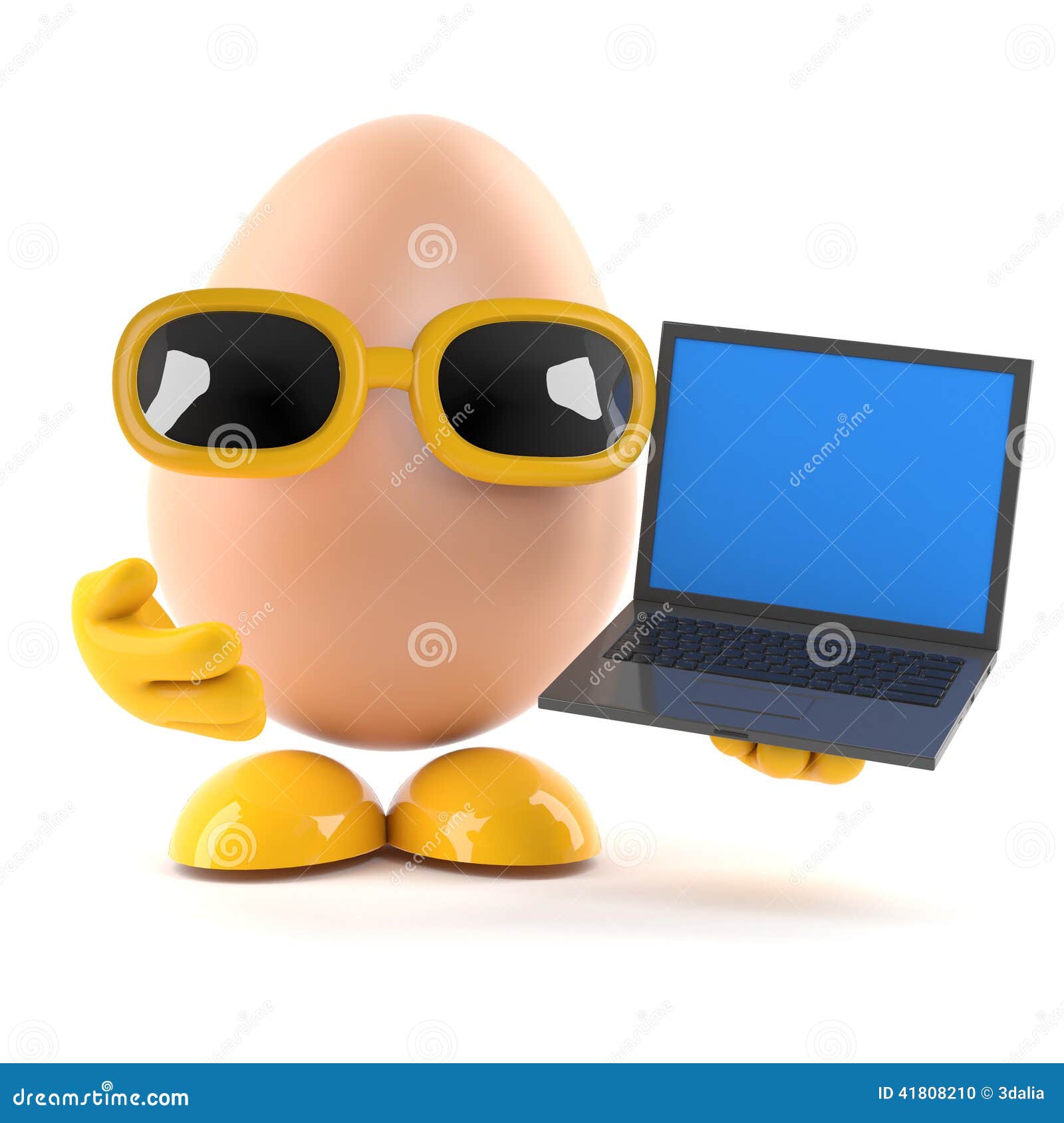 3d Egg with laptop stock illustration. Illustration of organic - 41808210