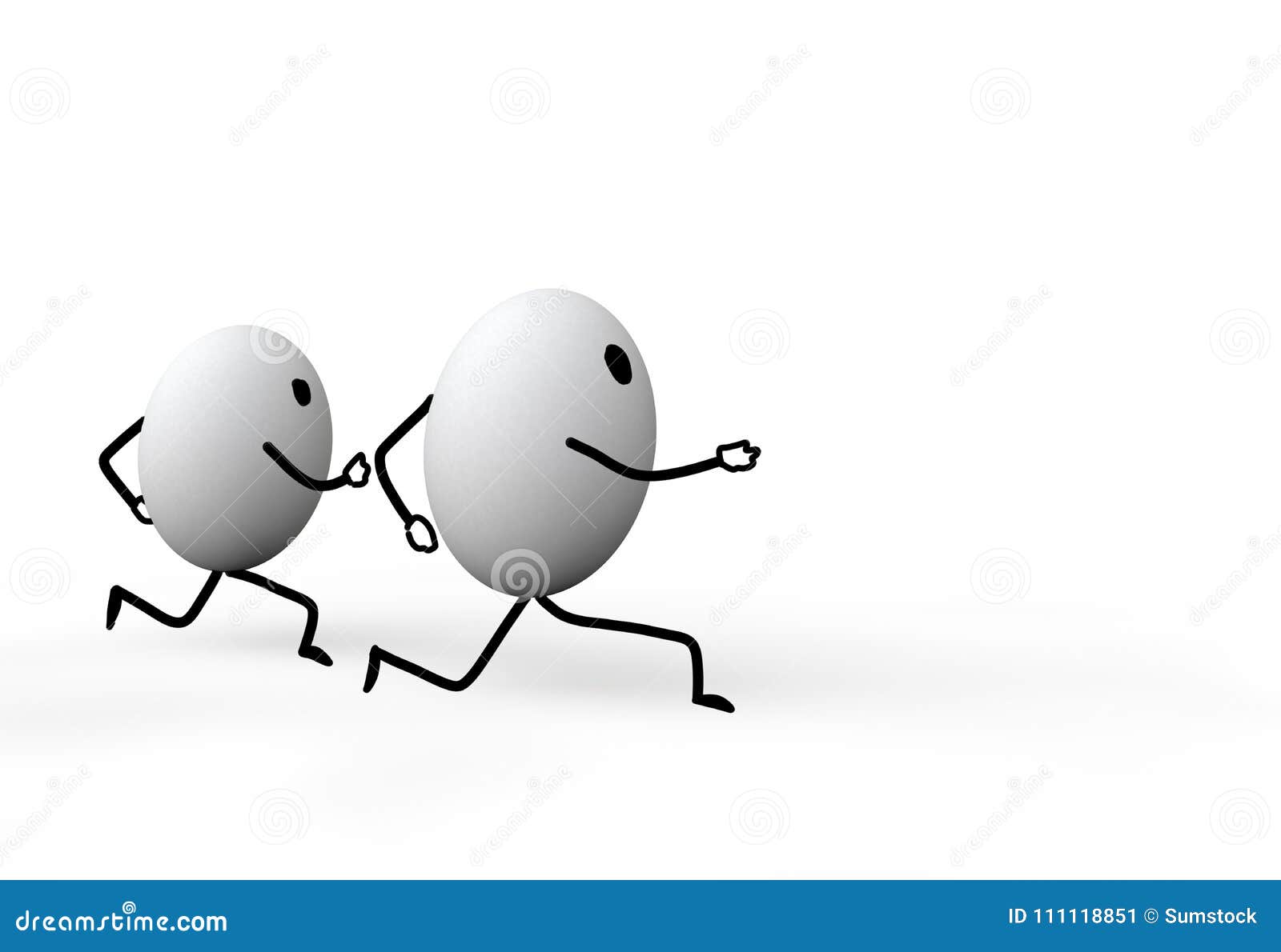 3d Eggs Stickmen Running in Competition Stock Illustration ...