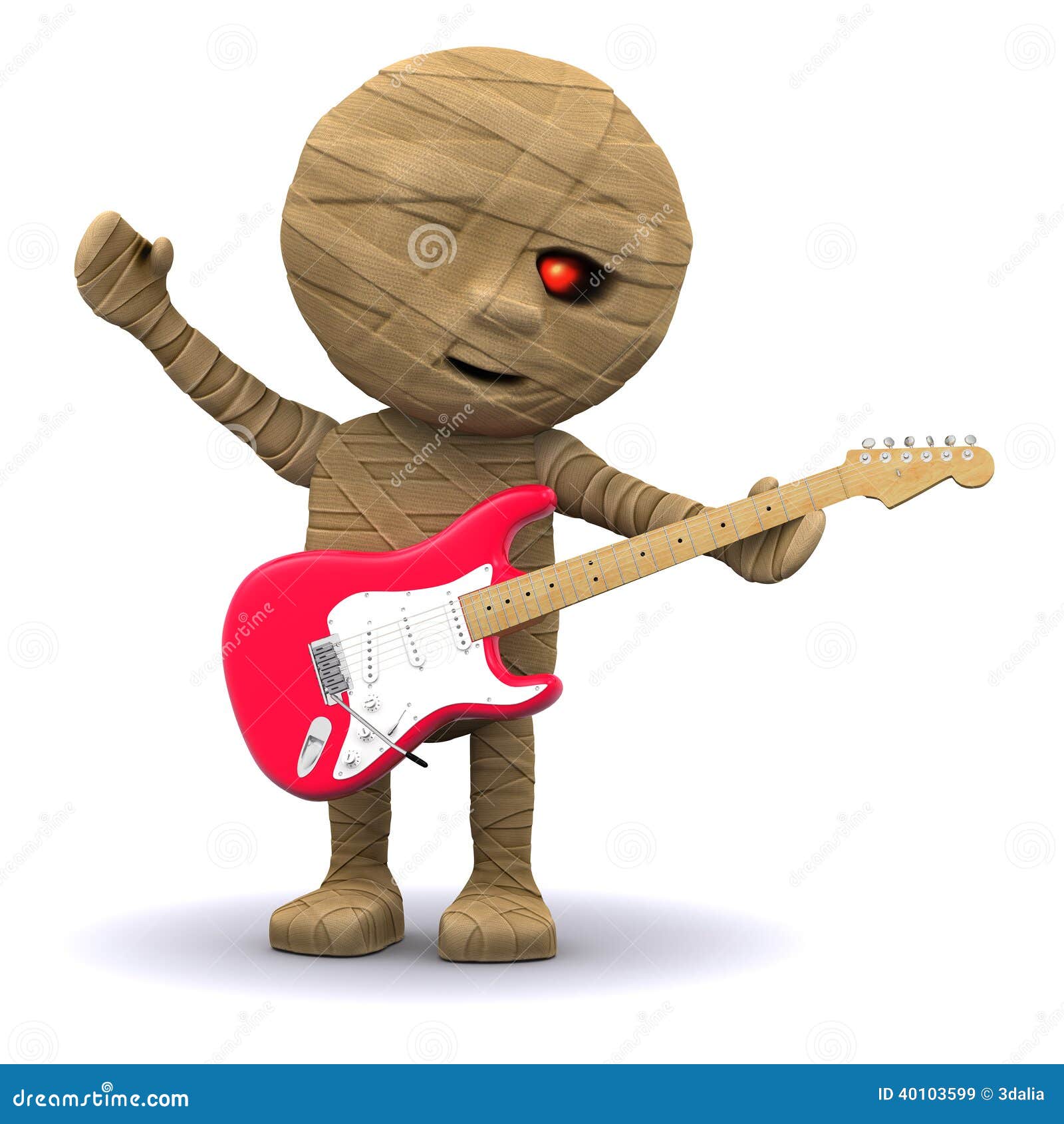 3d Egyptian Mummy Plays Guitar Stock Illustration - Illustration of ...