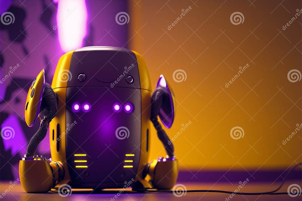 3D Electric Robot Charging Station Work. Generative AI Stock ...