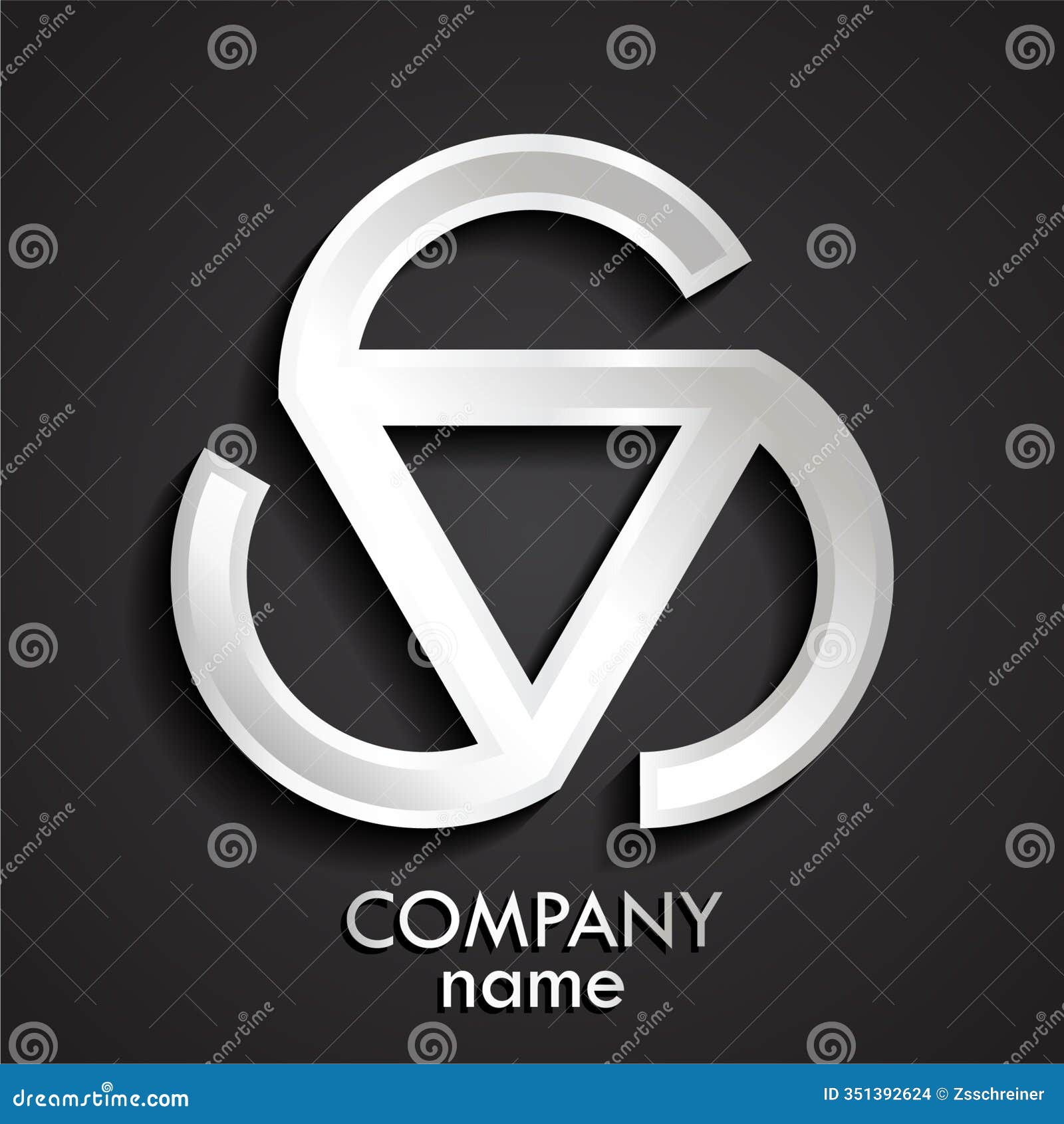 Metal 6D Logo Isolated On White Background With Reflection Effect. 3d ...