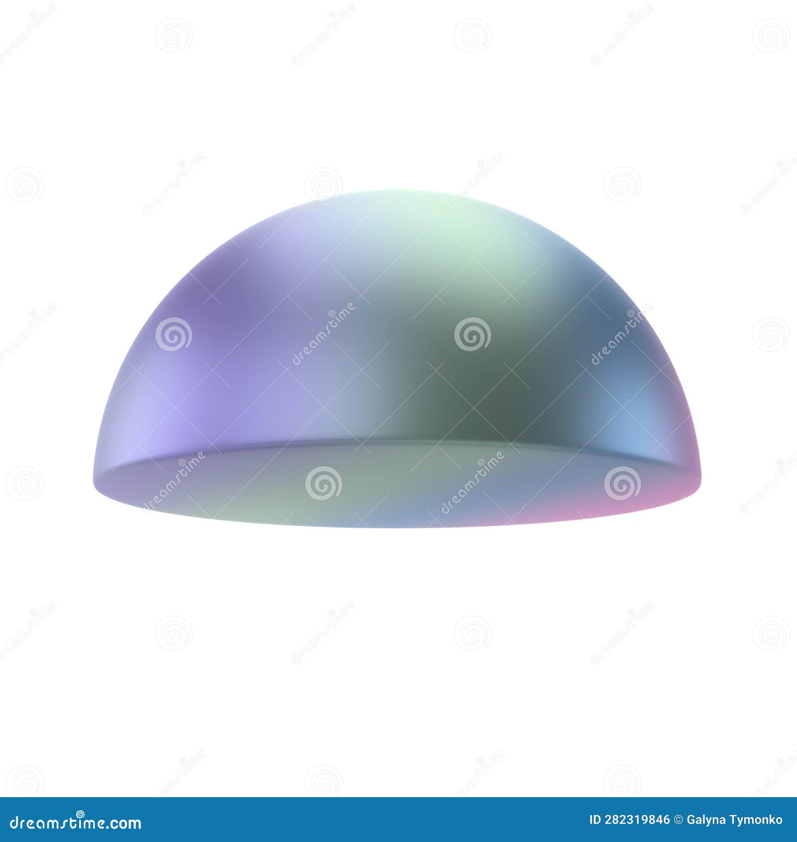 3d Element Semisphere Metal Geometric Shape. Realistic Glossy Gradient ...