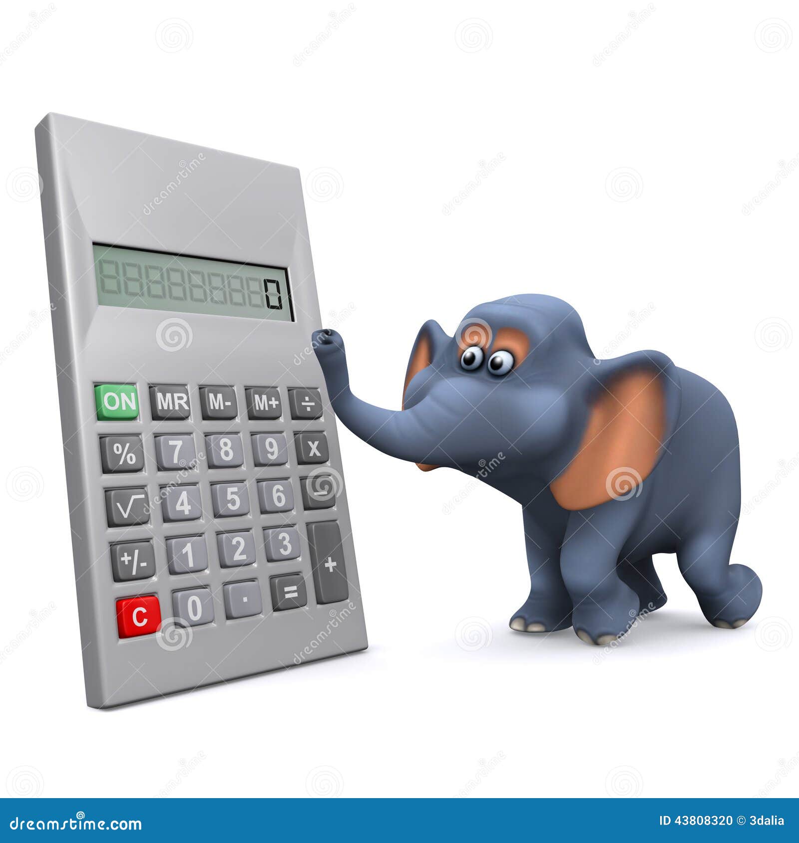 3d Elephant with a Calculator Stock Illustration - Illustration of ...