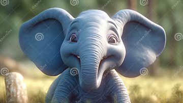 3d Elephant Cartoon Illustration Stock Photo - Image of mammal ...