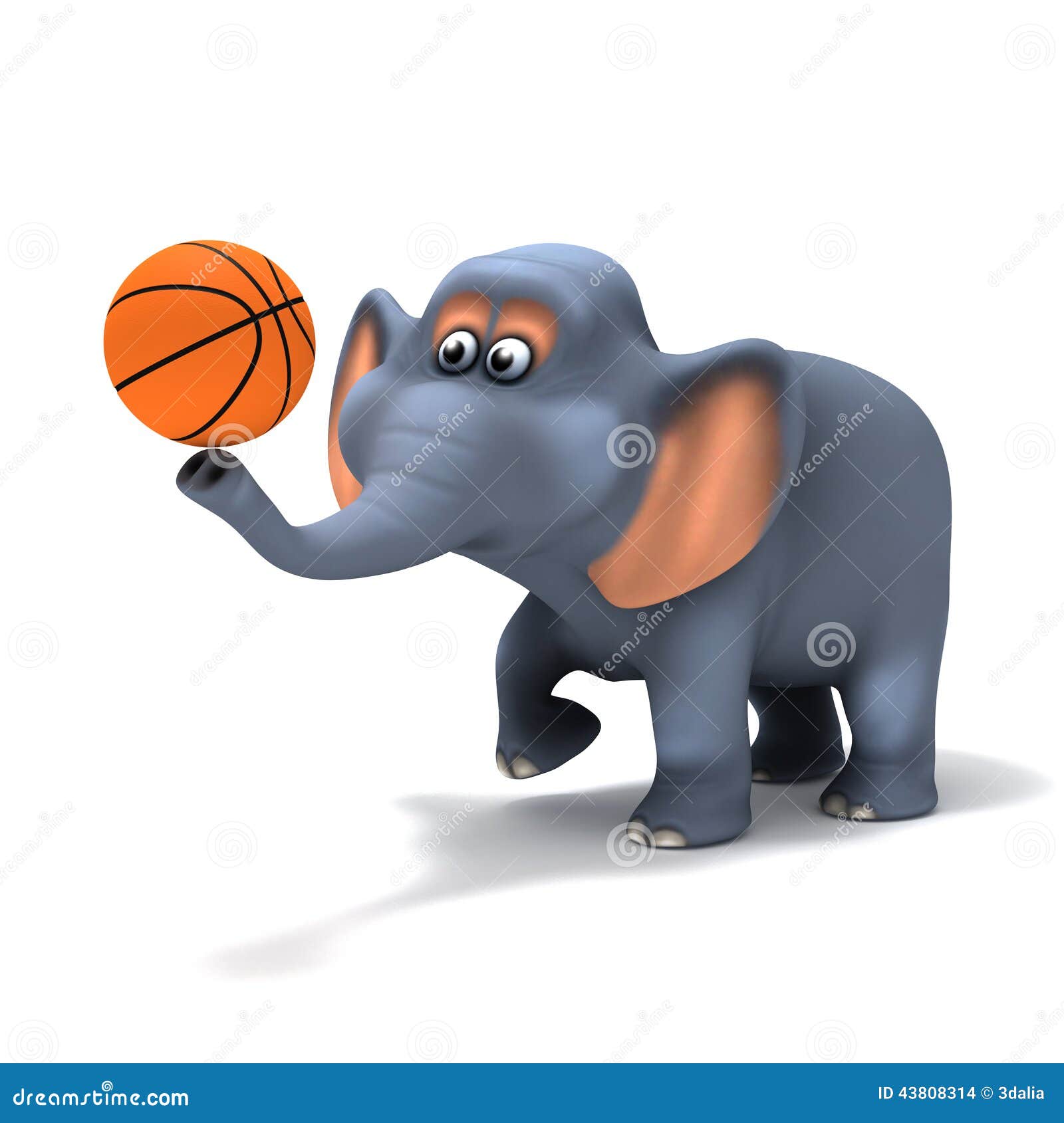 3d Elephant Playing Basketball Stock Illustration - Illustration of ...