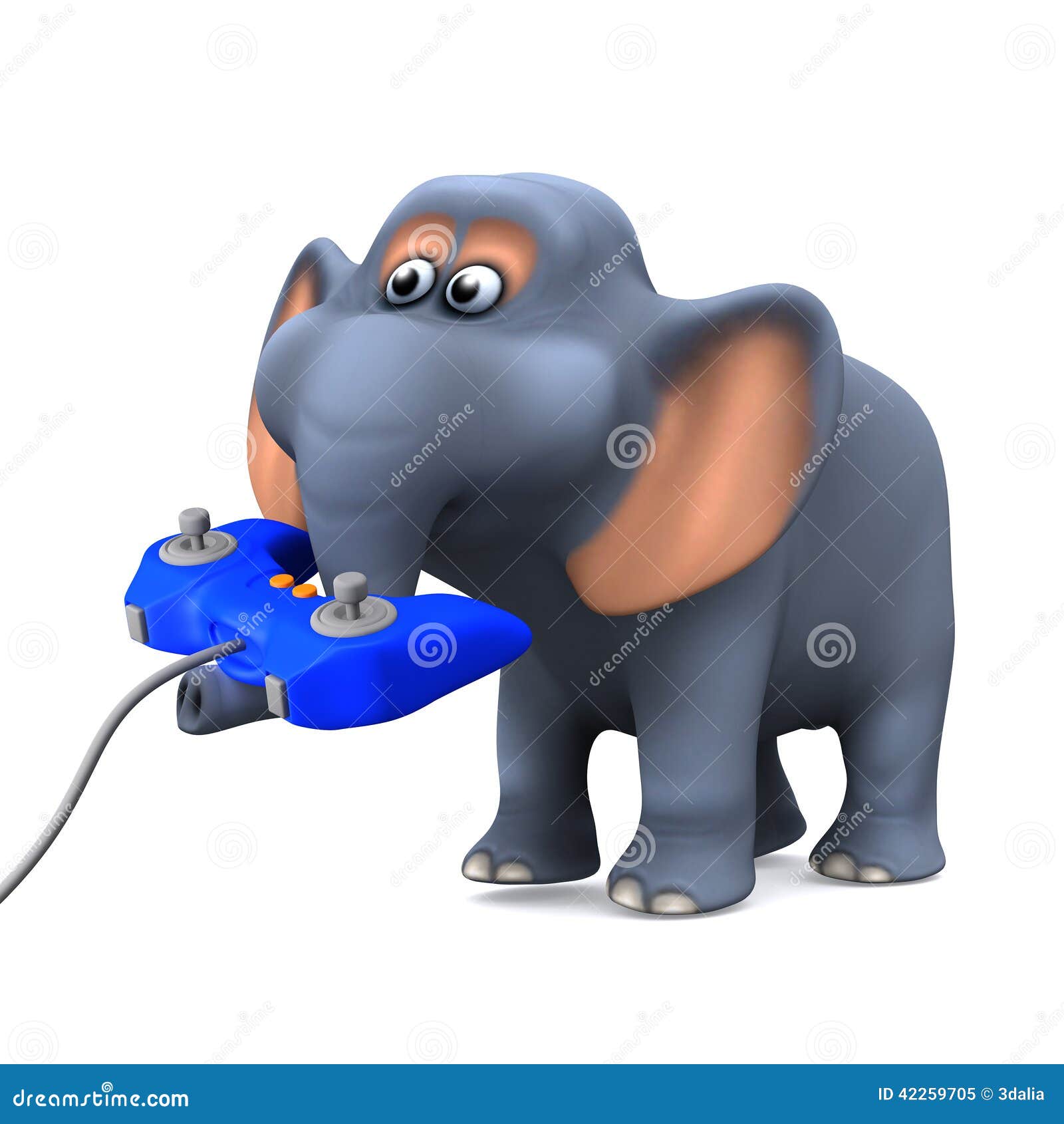 3d Elephant Plays a Video Game Stock Illustration - Illustration of ...