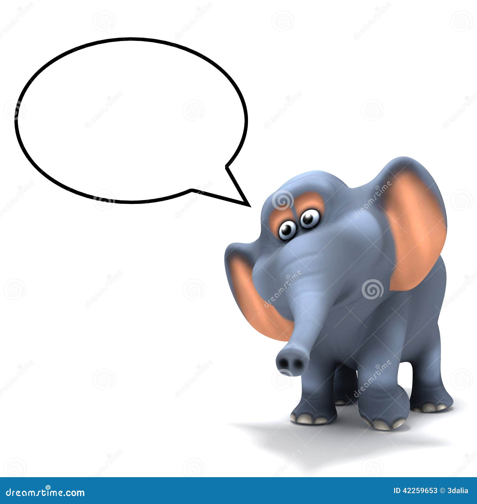 3d Elephant talks stock illustration. Illustration of tusks - 42259653