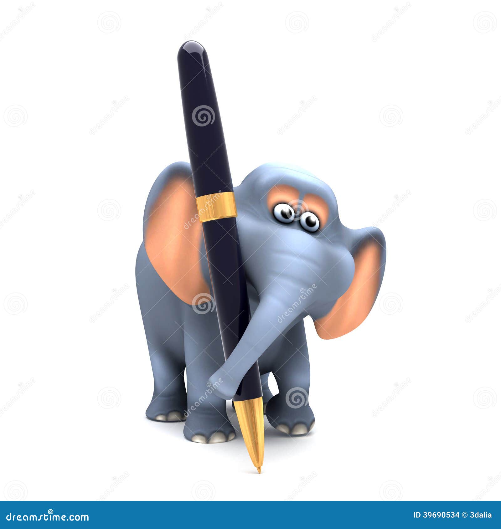 3d Elephant writes stock illustration. Illustration of elephant - 39690534