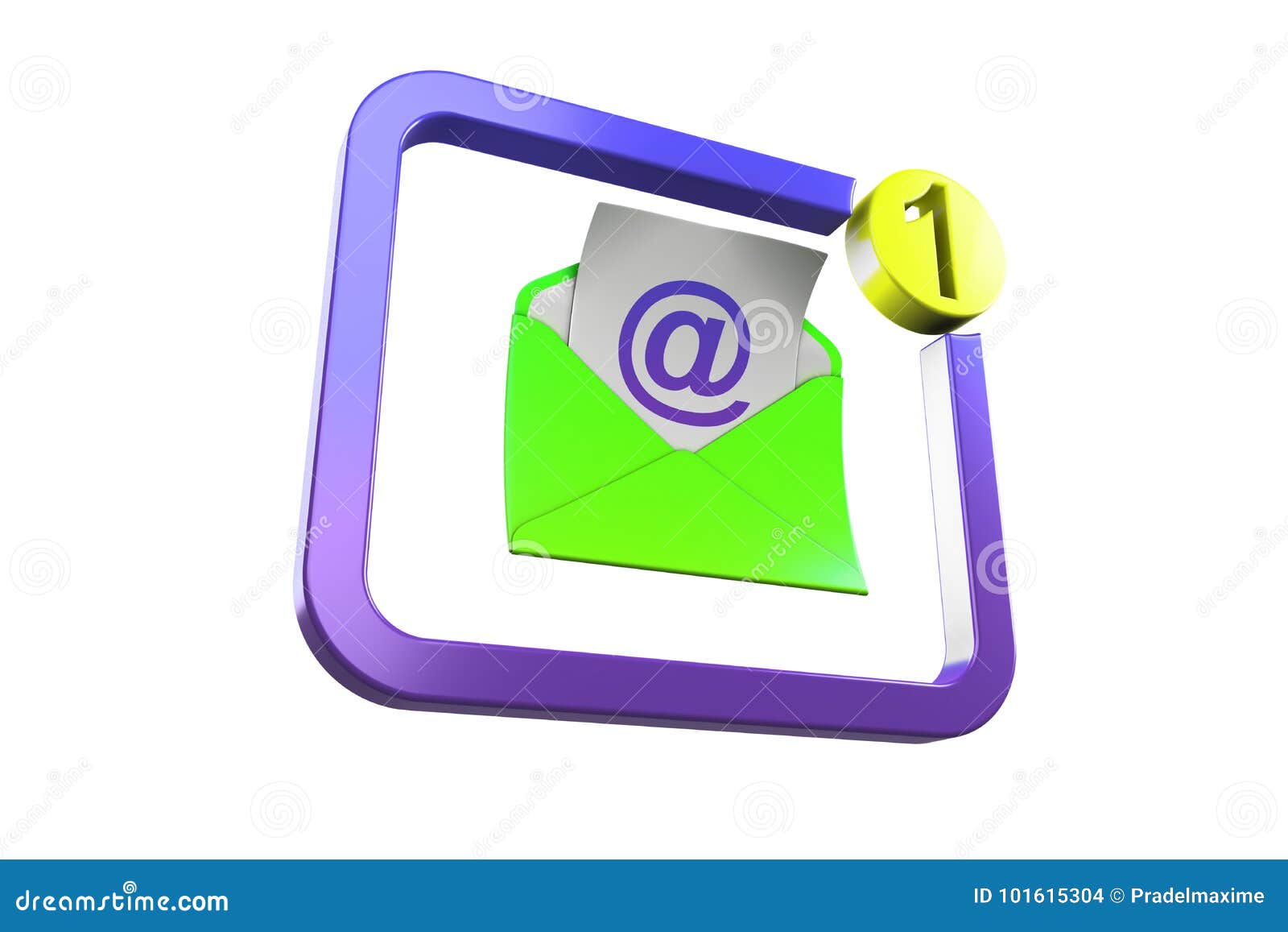New Message Icon Purple Green Stock Illustration - Illustration of ...