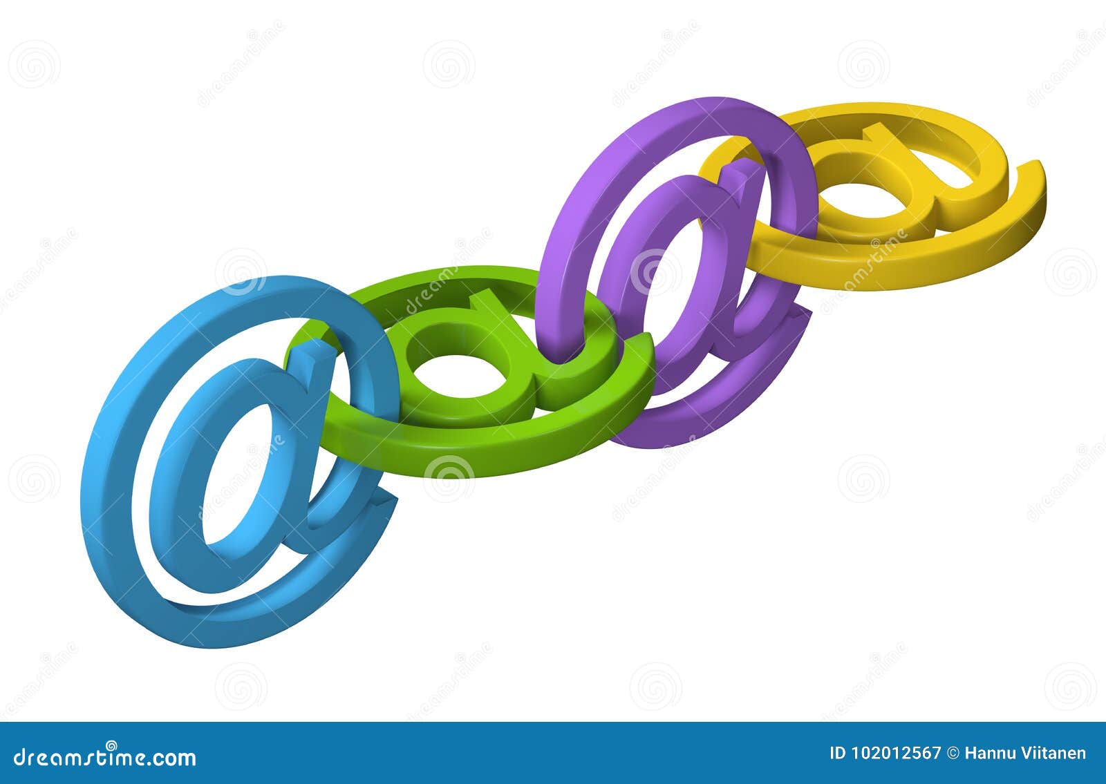 3D Email Symbol Message Chain Stock Illustration - Illustration of ...