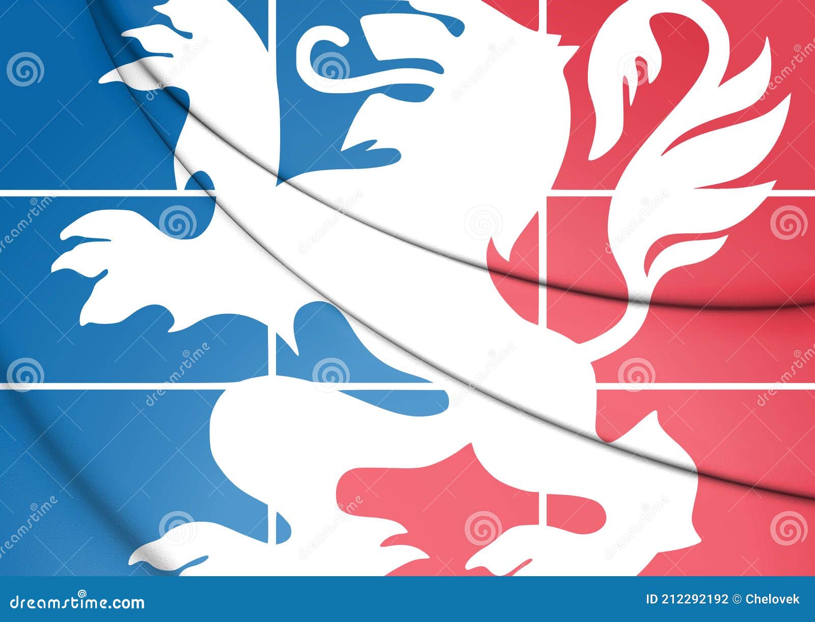 3D Emblem of Lyon, France. stock illustration. Illustration of flag ...