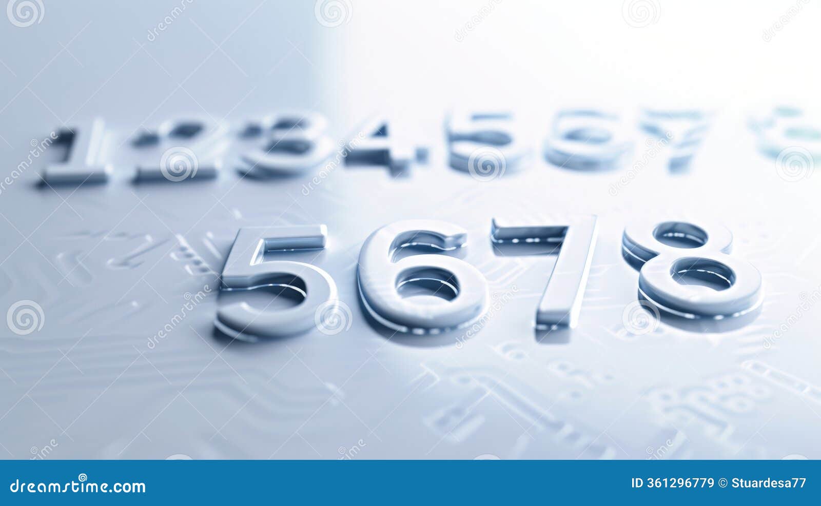 3D Embossed Numbers on a Futuristic Circuit Board Stock Image - Image ...