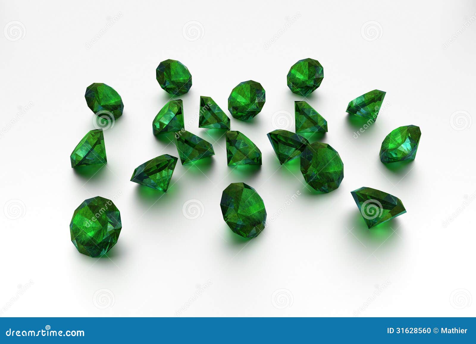 3D Emeralds stock illustration. Illustration of batch - 31628560