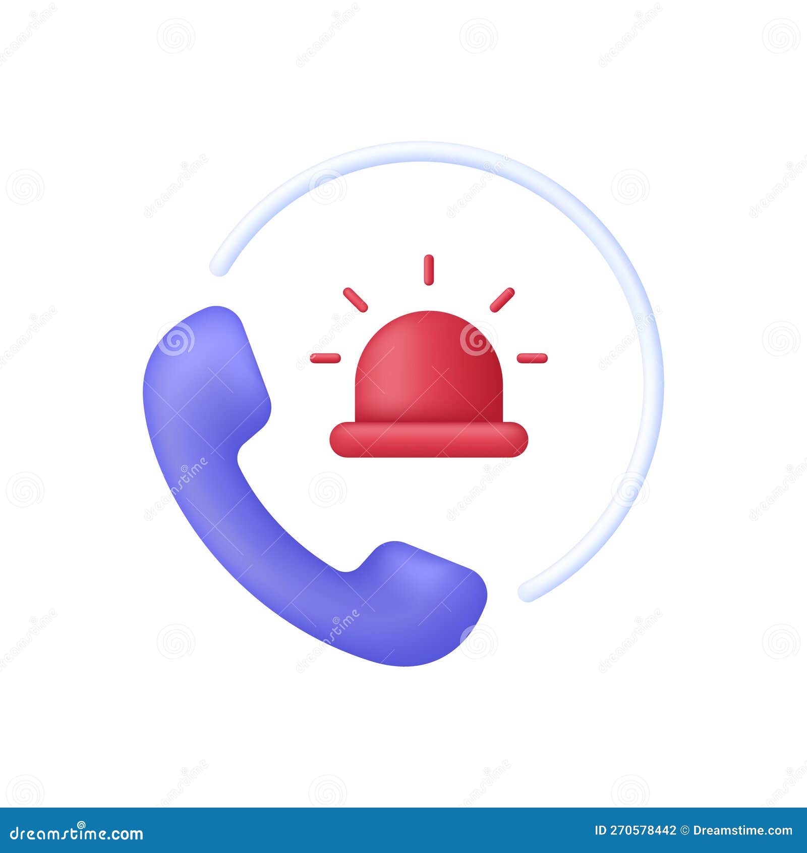 3D Emergency Call Illustration. Call 911. Hotline Service. Support ...