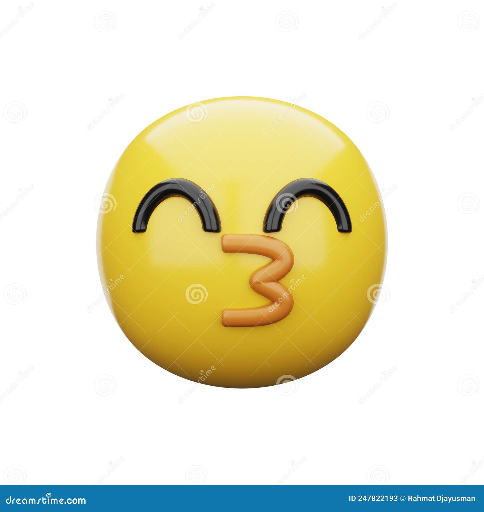 3d Emoji Kissing Face with Smiling Eyes Stock Illustration ...