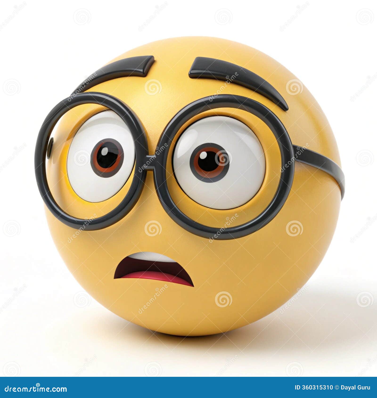 Nerd Face Emoji, Clever Emoticon With Glasses. Geek Or Student Royalty ...