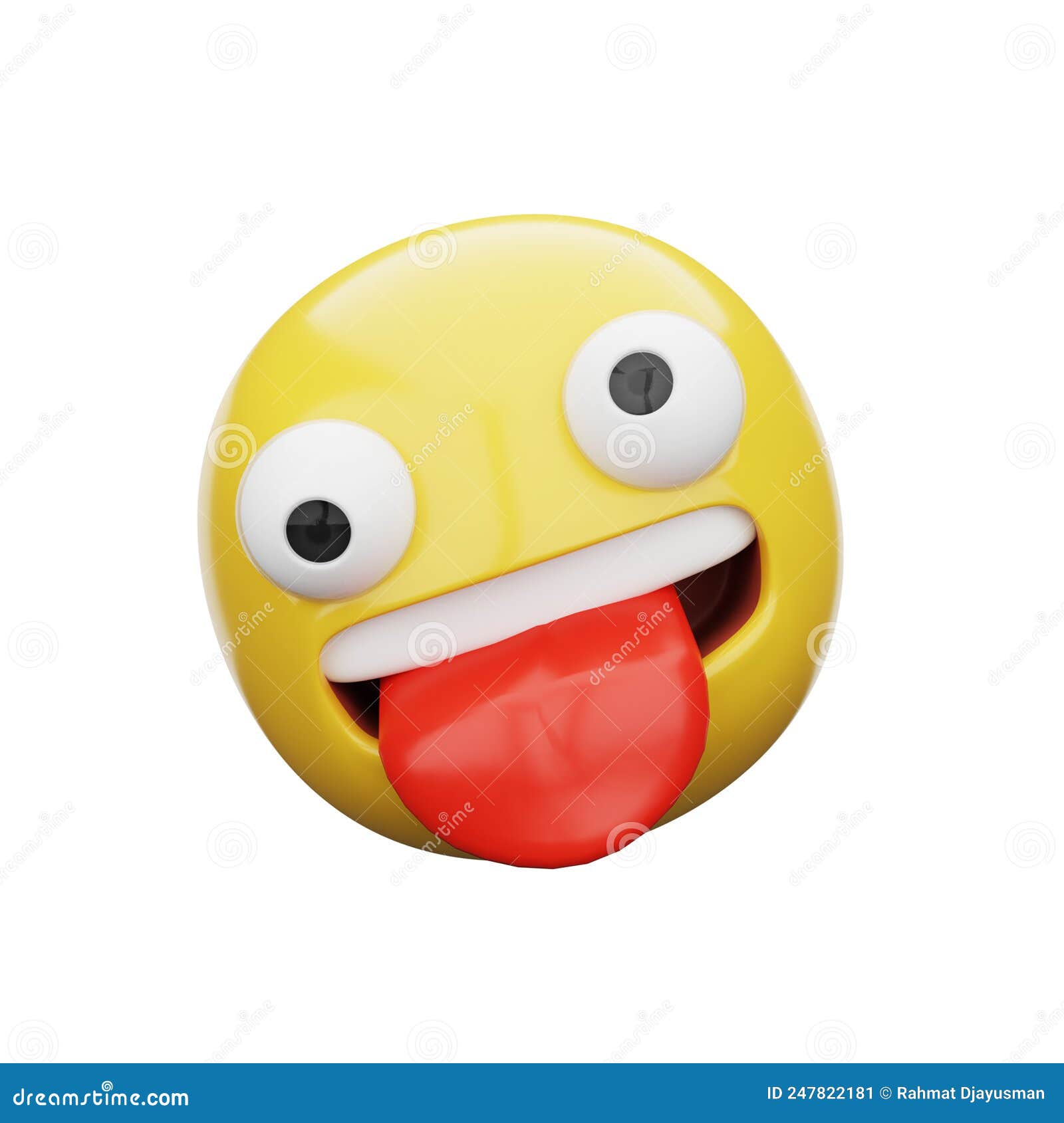 3d emoji Zany Face stock illustration. Illustration of laugh - 247822181