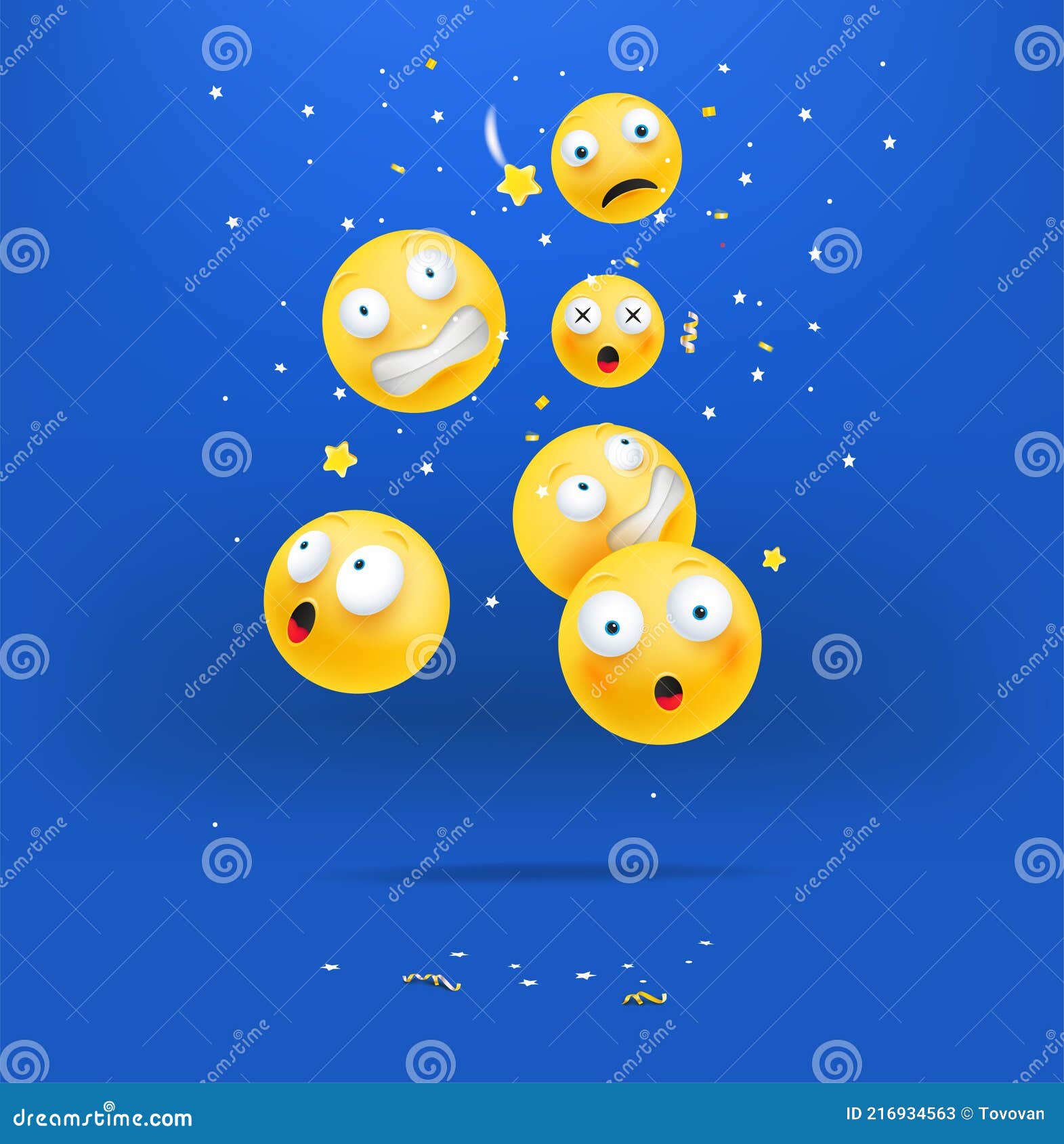 3D Emoticons Falling Down Vector Stock Vector - Illustration of feeling ...