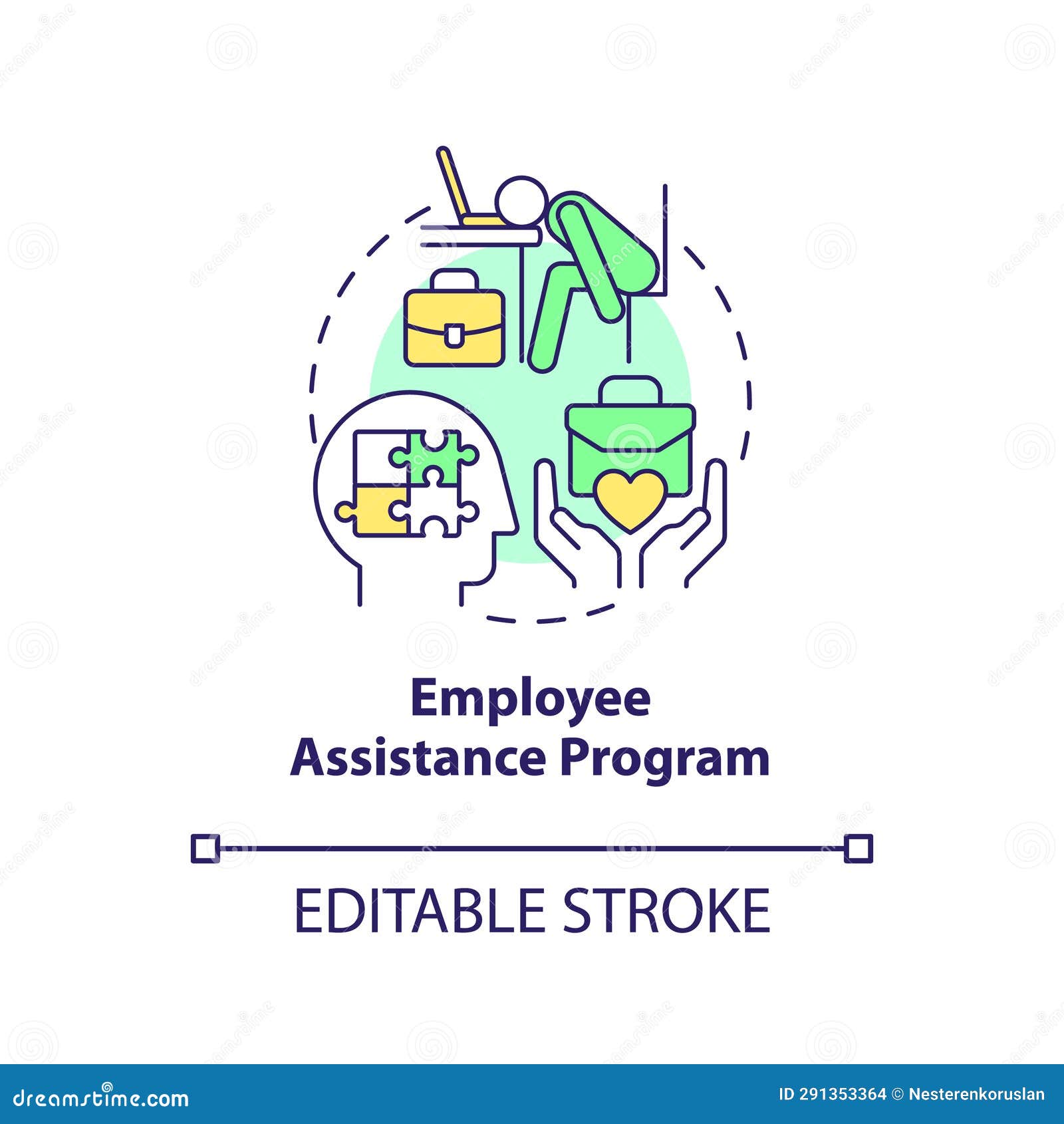 Employee Assistance Program EAP Chart With Icons And Keywords Stock ...