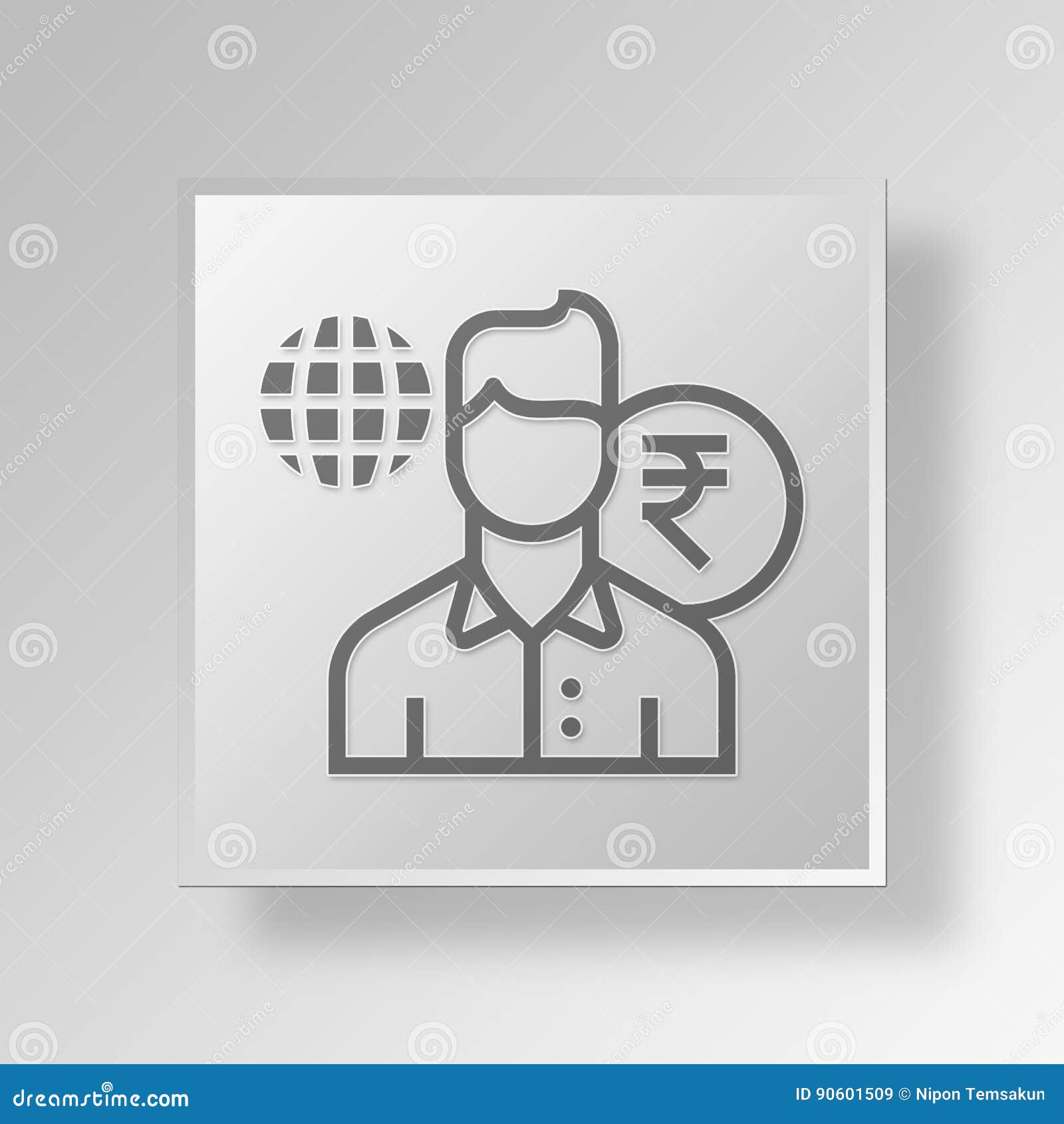 3D Employee Icon Business Concept Stock Illustration - Illustration of ...