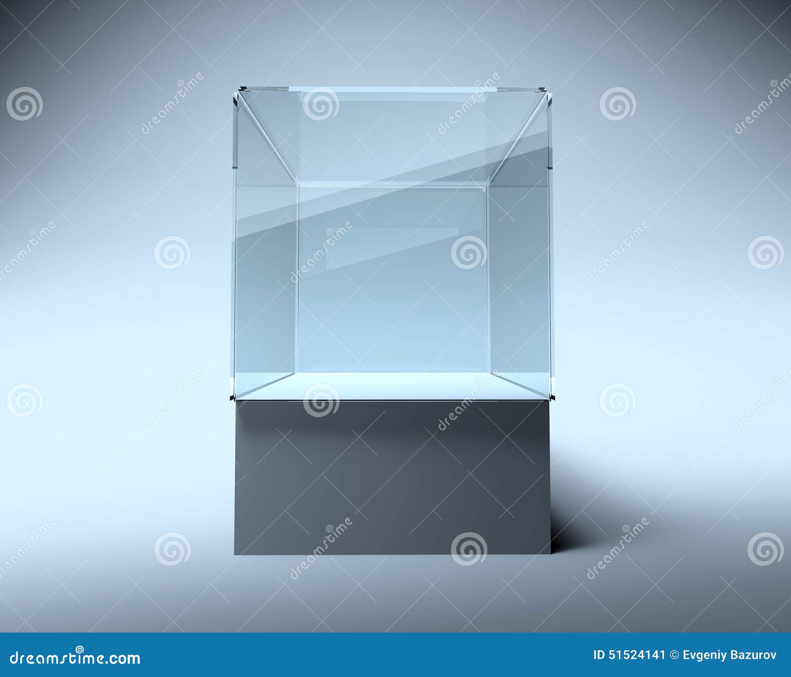 3d Empty Glass Showcase Box for Exhibit and Presentation Stock ...