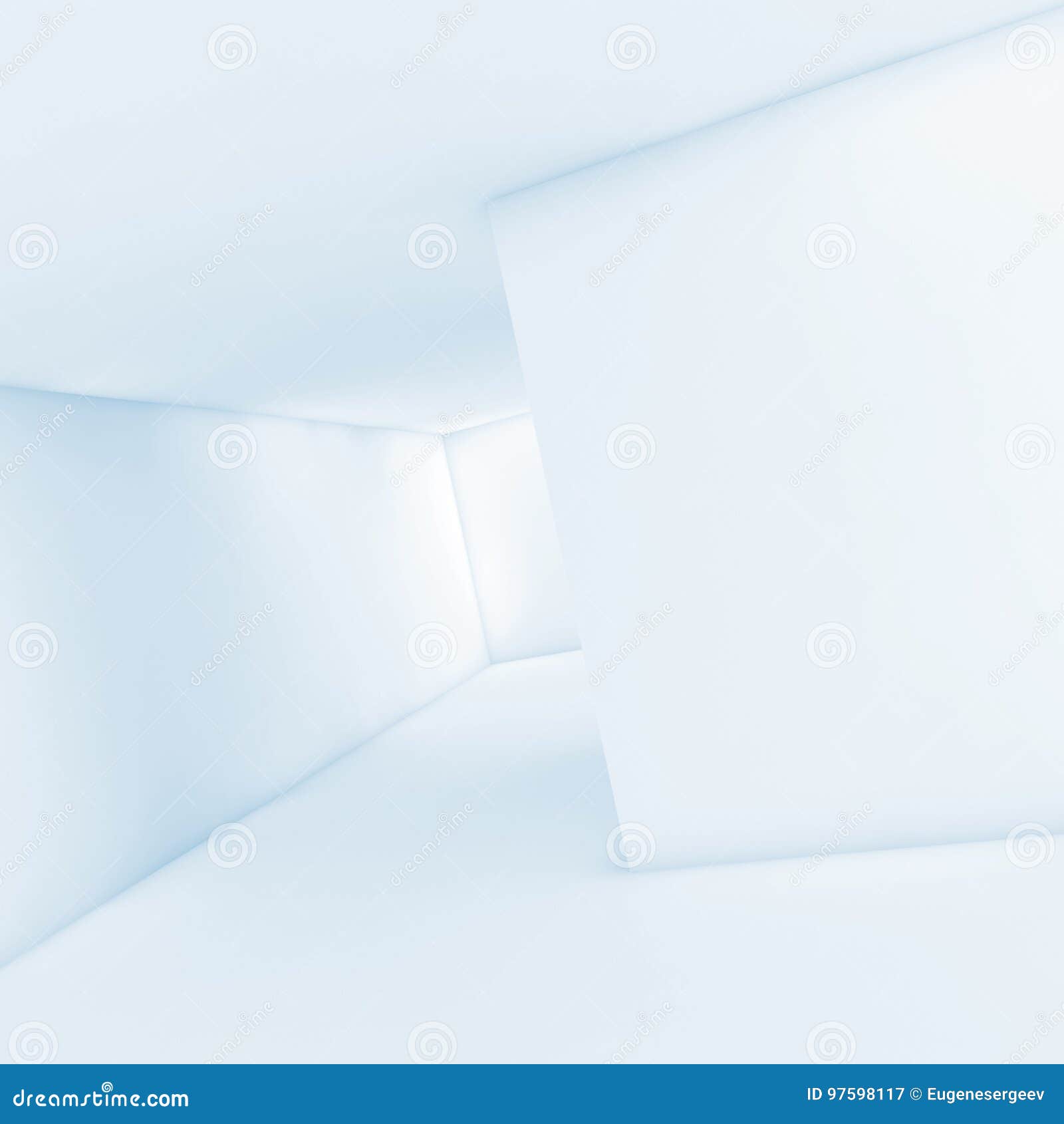 3d Empty Interior with Cube Shaped Column Stock Illustration ...