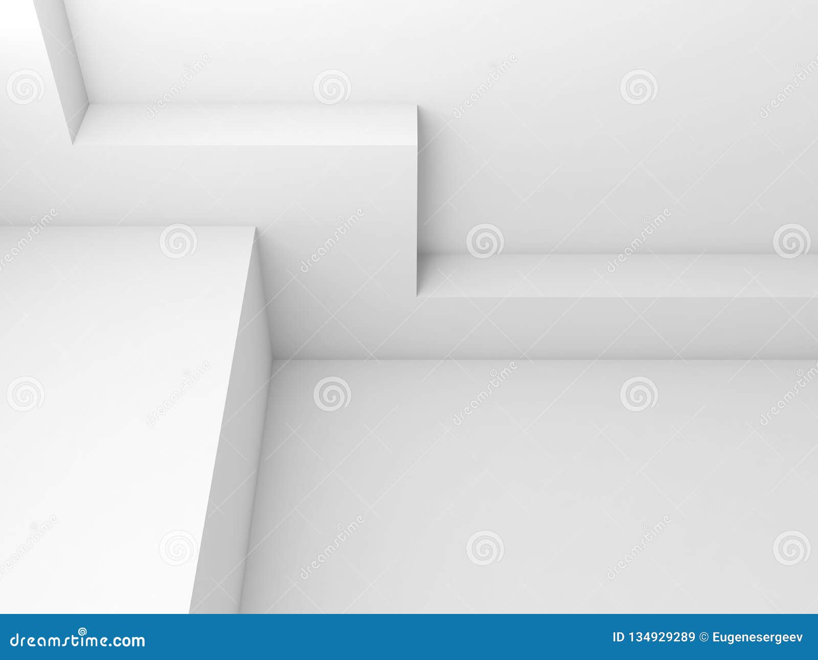 3d Empty Interior Fragment with Corner Column Stock Illustration ...