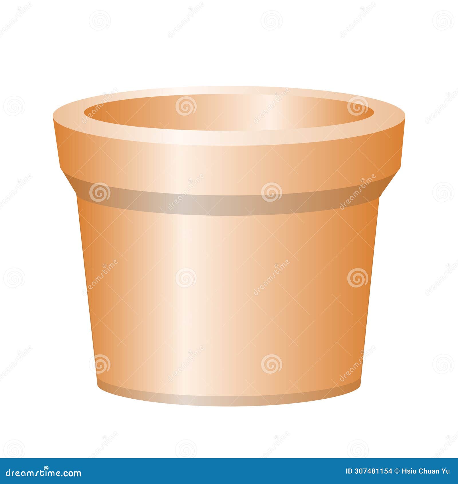 3D Empty Plant Pot Cartoon Illustration Stock Vector - Illustration of ...