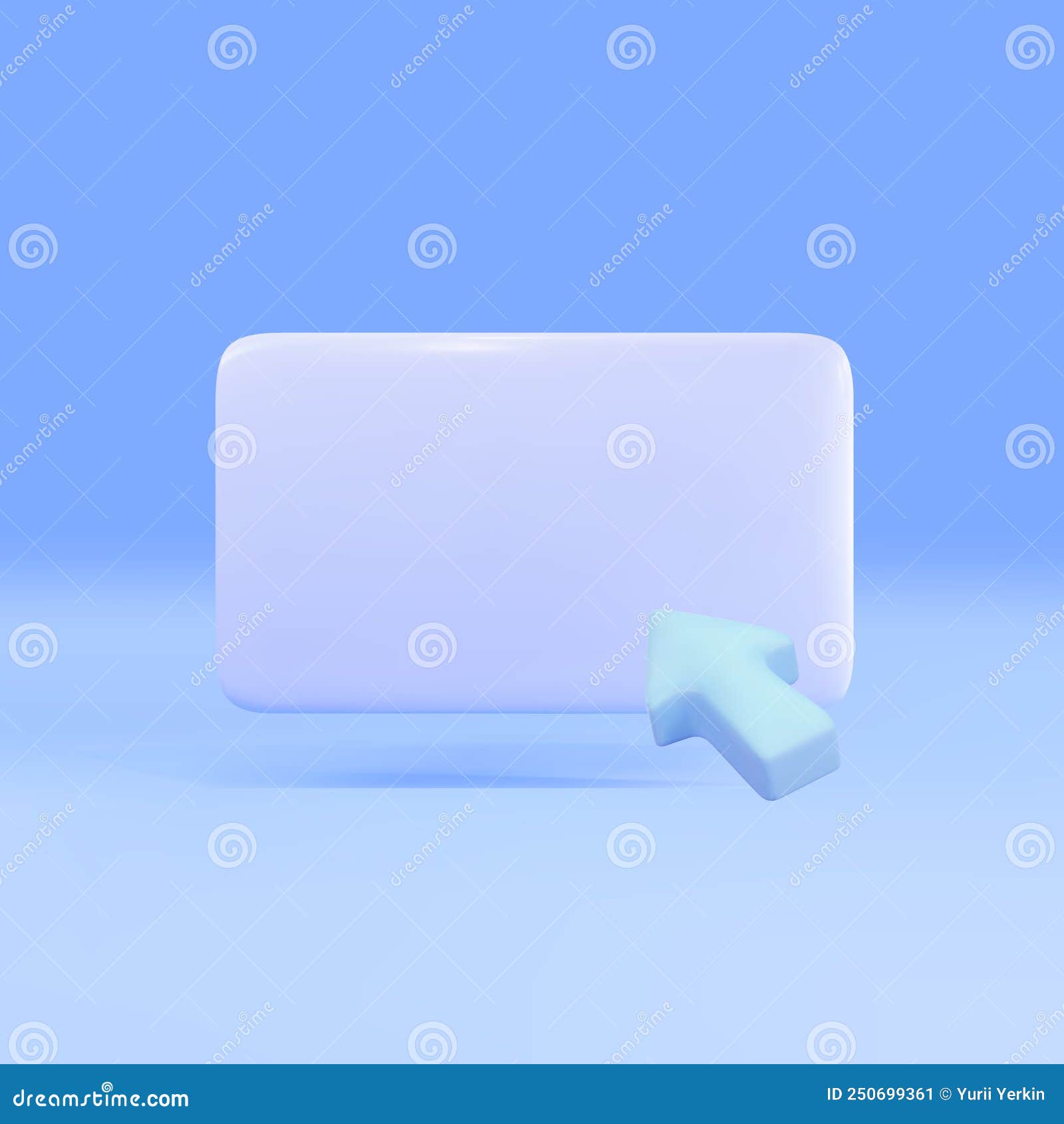3d Empty Popup Message and Realistic Arrow, Cursor. Vector Illustration ...