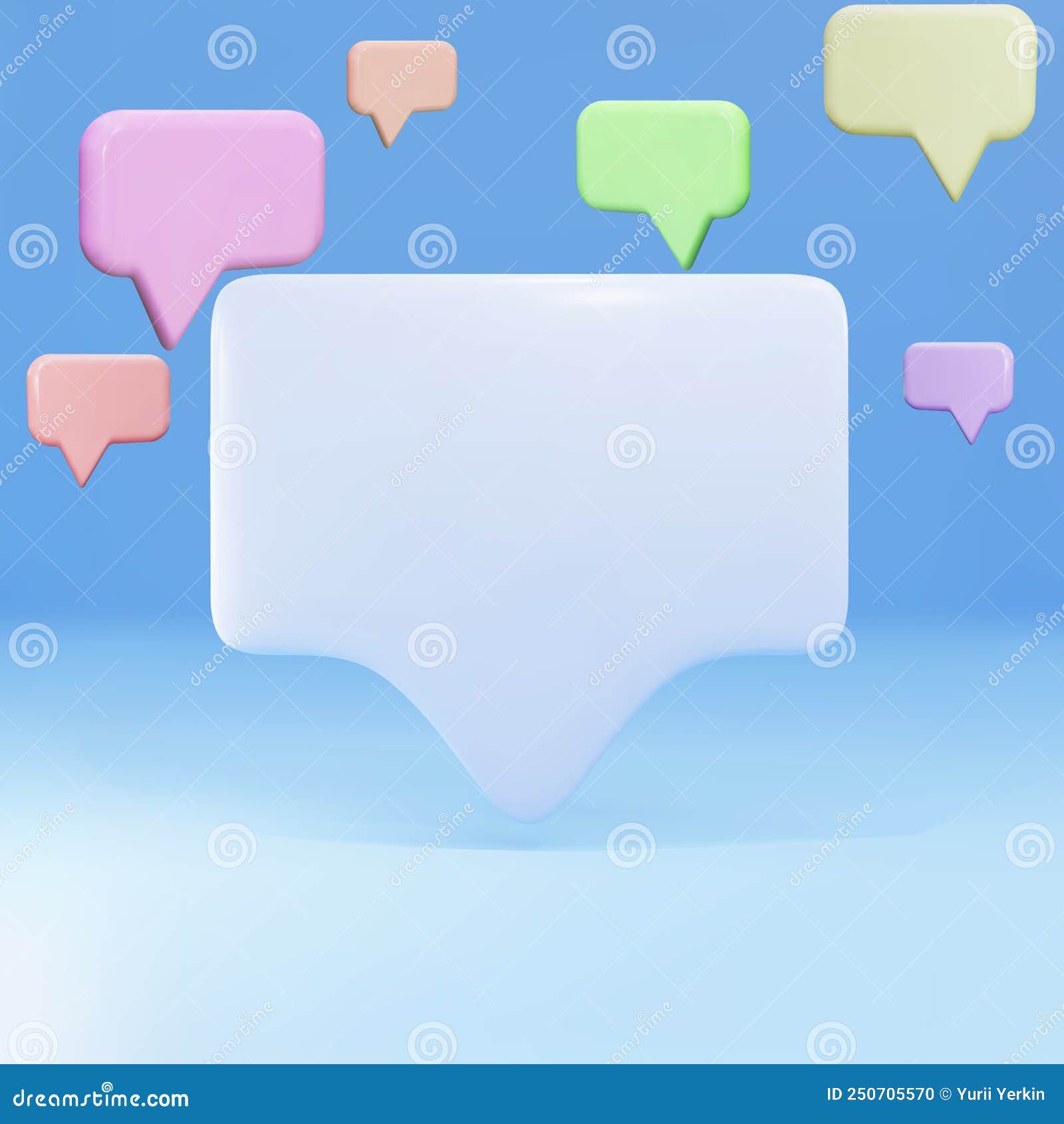3d Empty Popup Message with Speech Bubbles. Vector Illustration Stock ...