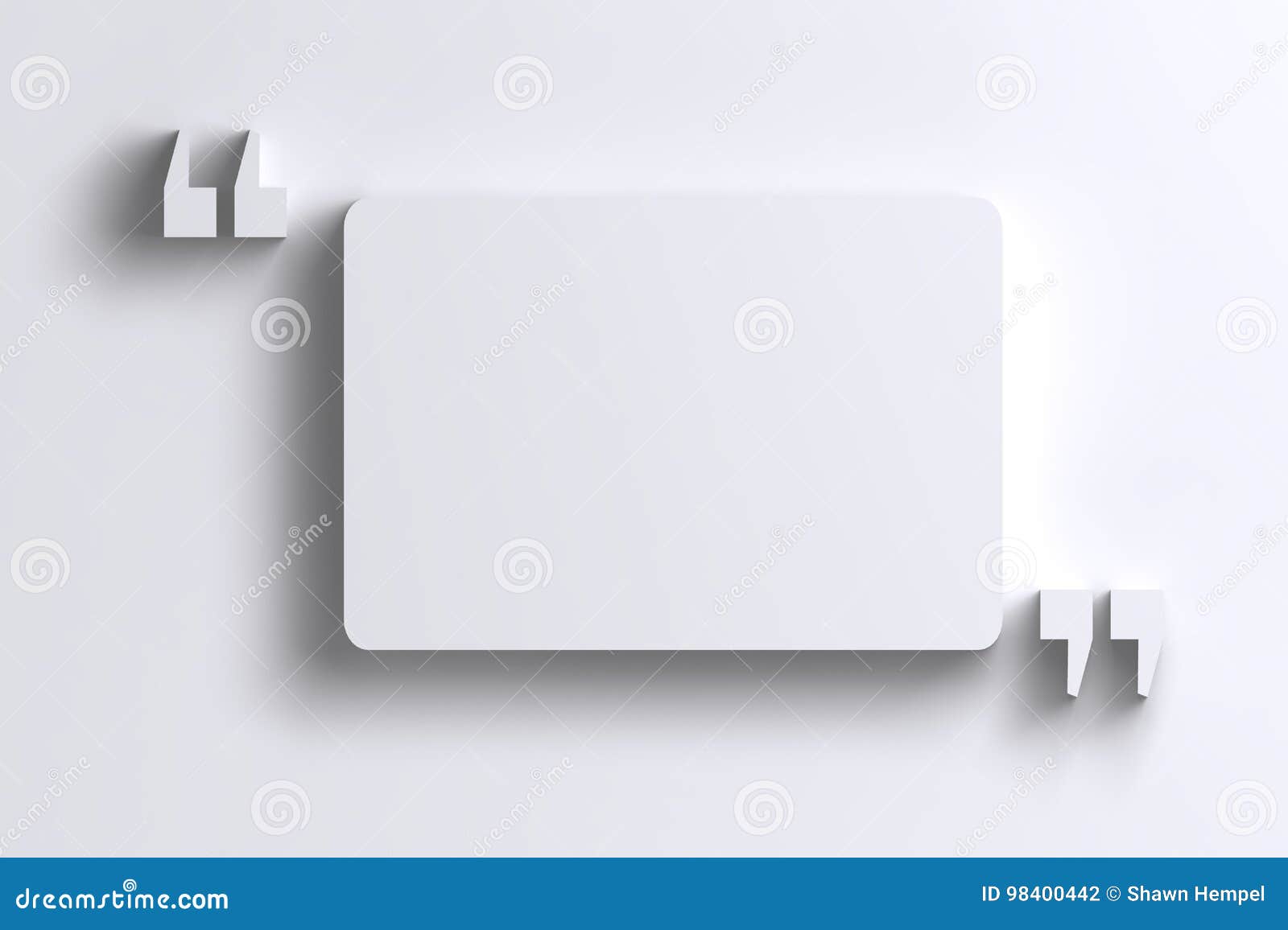 3D Empty Quotation Marks Frame on White Wall Stock Illustration ...