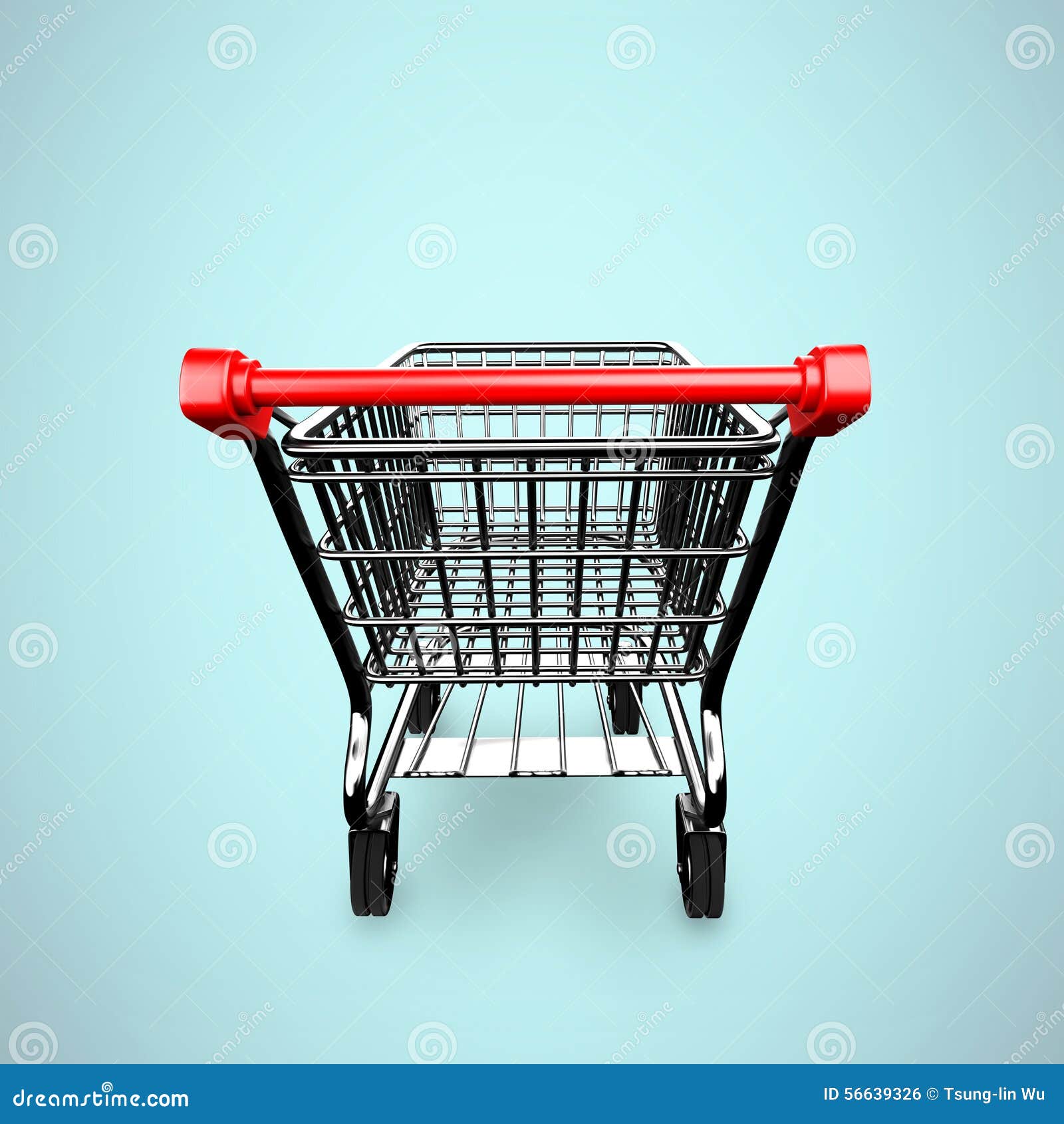 3D Empty Shopping Cart Rear View Stock Illustration - Illustration of ...