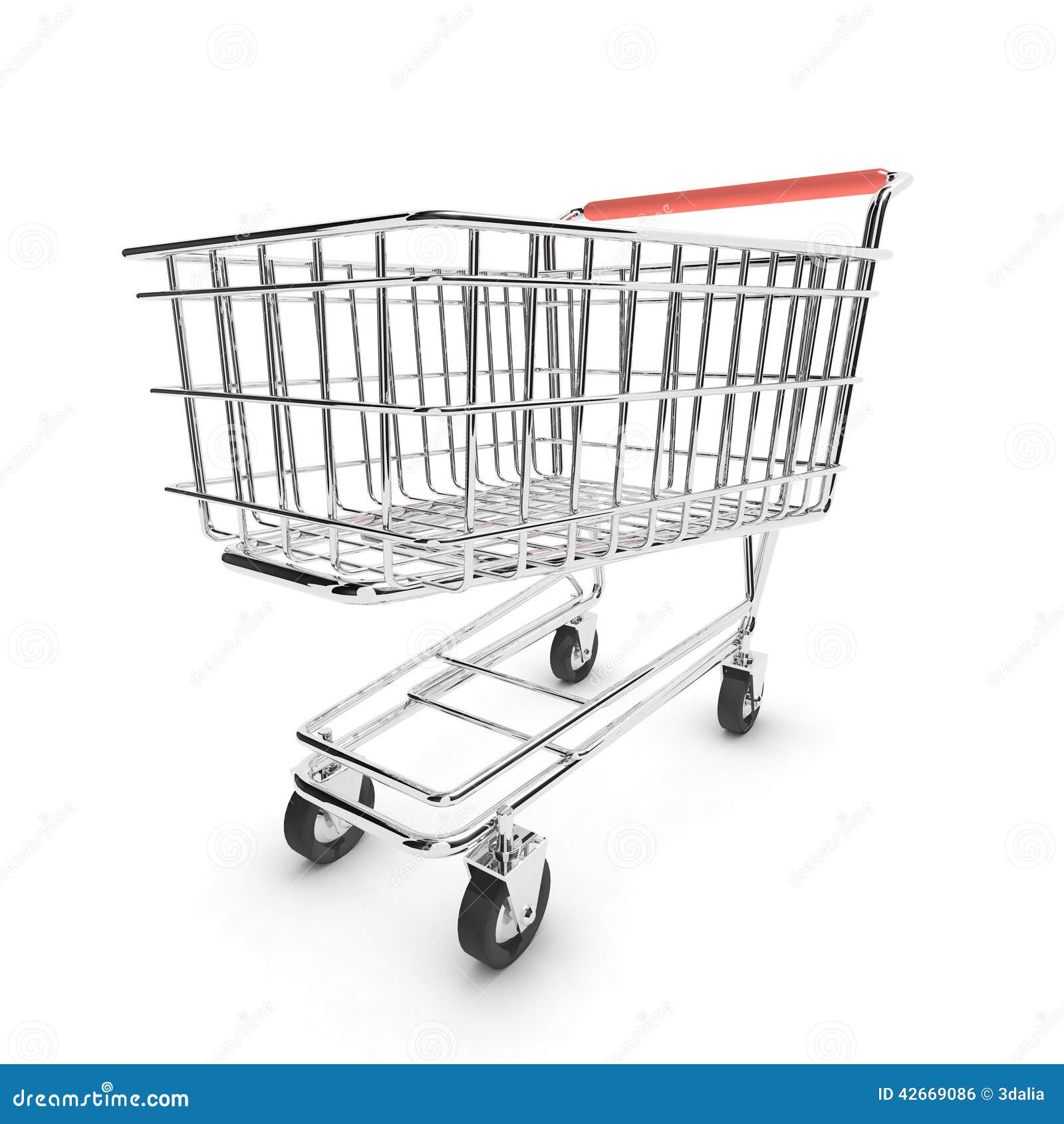 3d Empty shopping trolley stock illustration. Illustration of retail ...