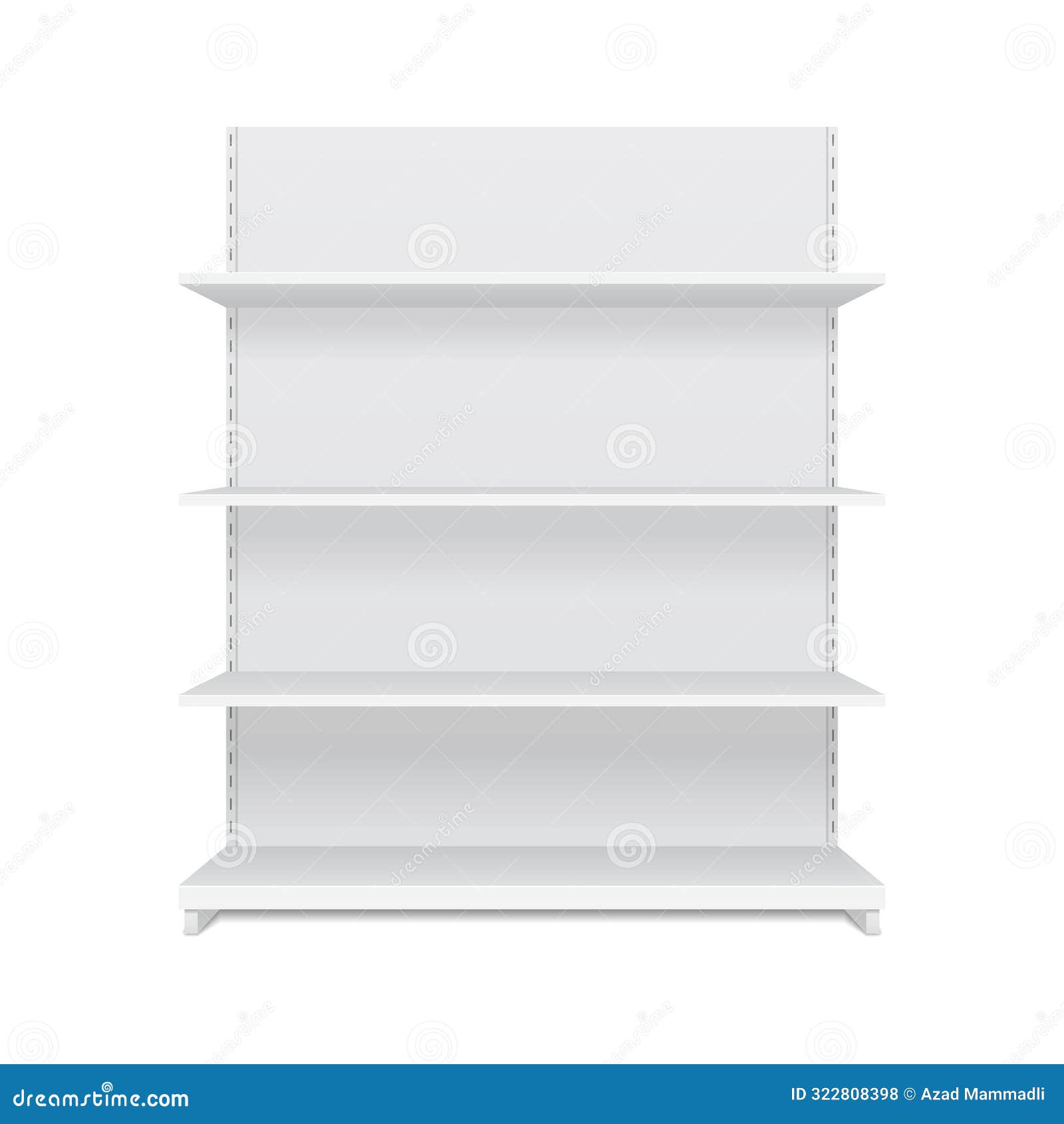 3d Empty Showcase Display with Retail Shelves. Mock Up Stock Vector ...