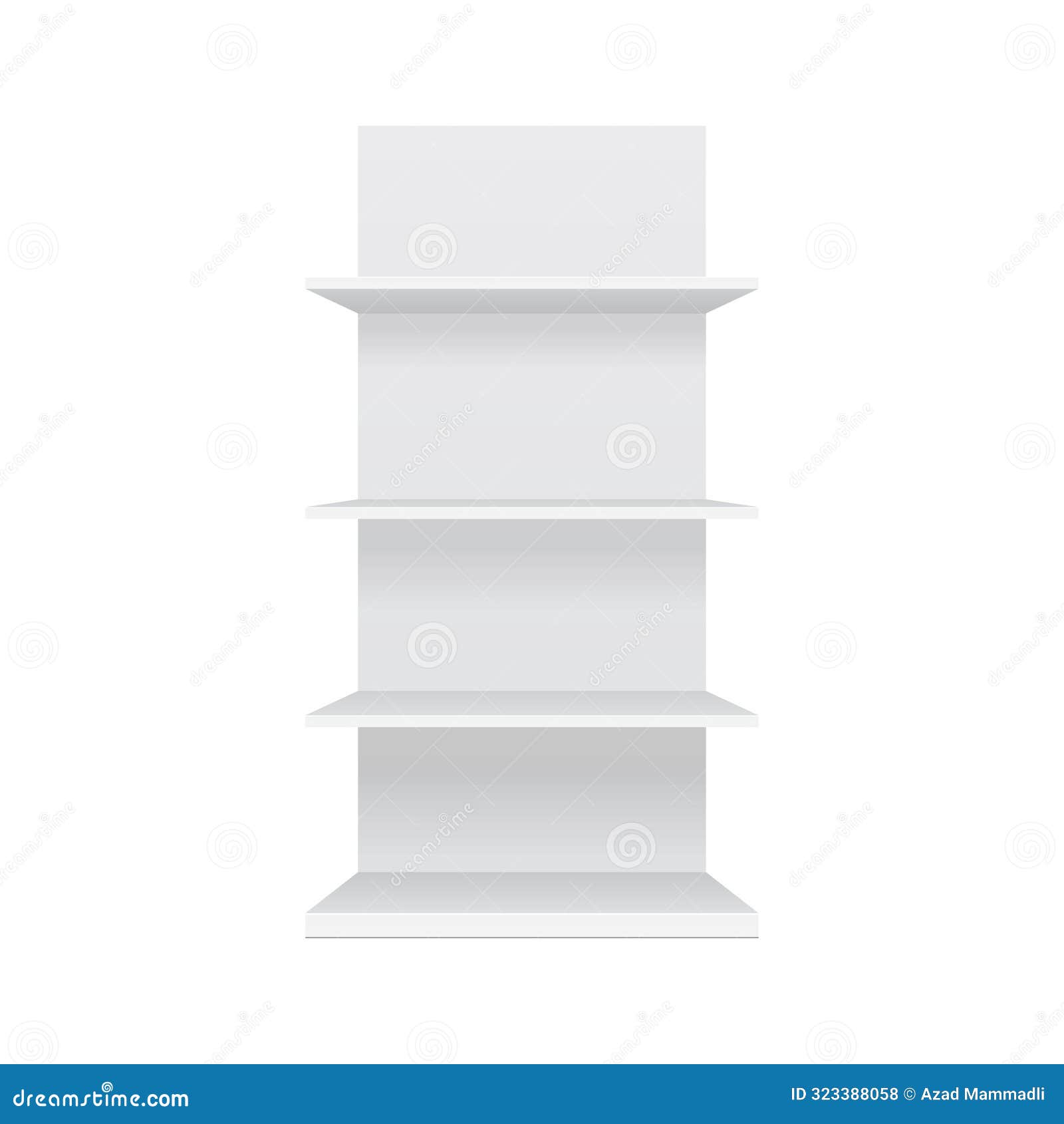 3d Empty Showcase Display with Retail Shelves. Mock Up Stock Vector ...