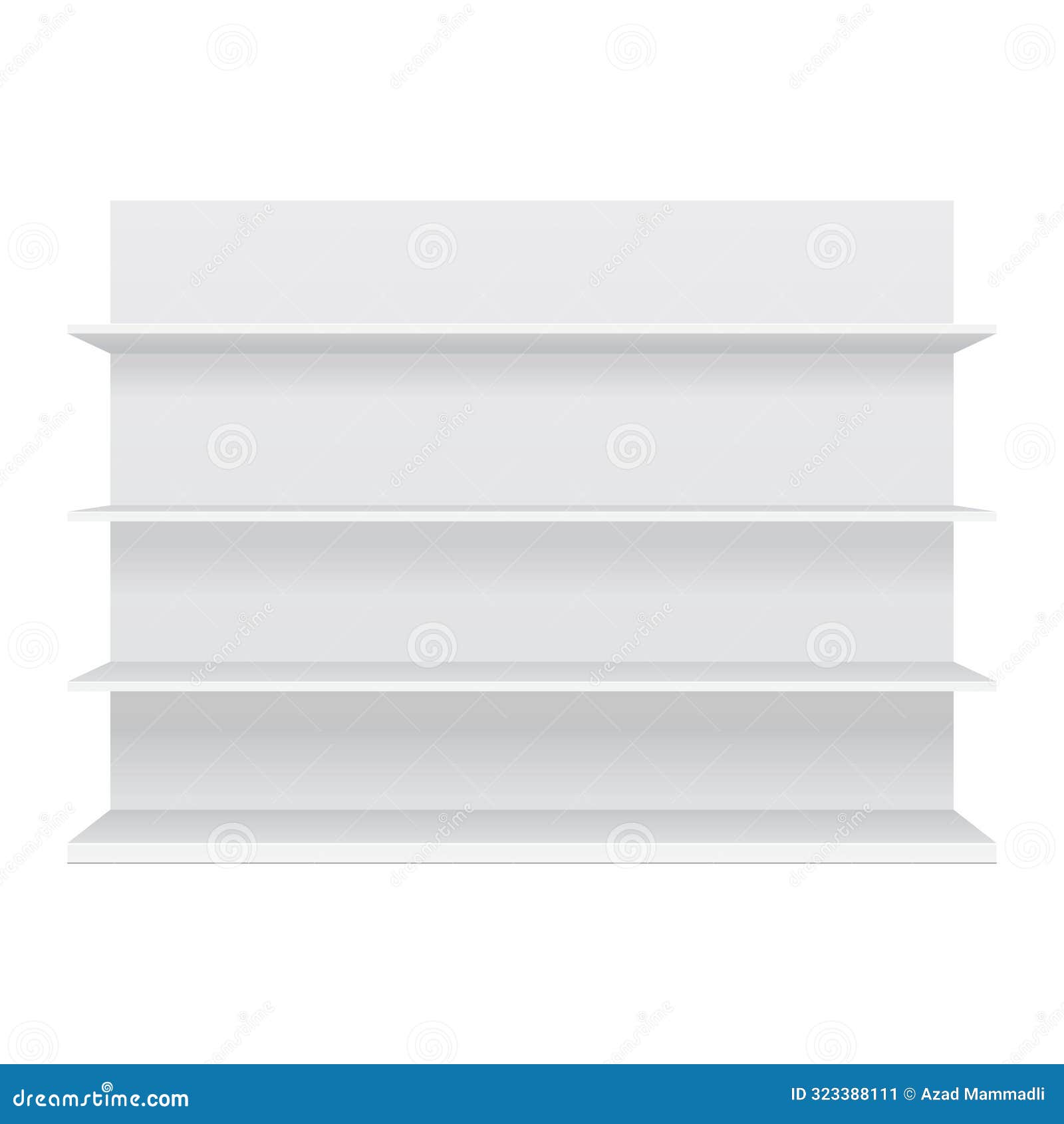 3d Empty Showcase Display with Retail Shelves. Mock Up Stock Vector ...