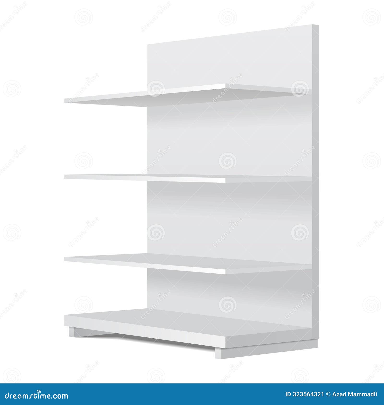 3d Empty Showcase Display with Retail Shelves. Mock Up Stock Vector ...