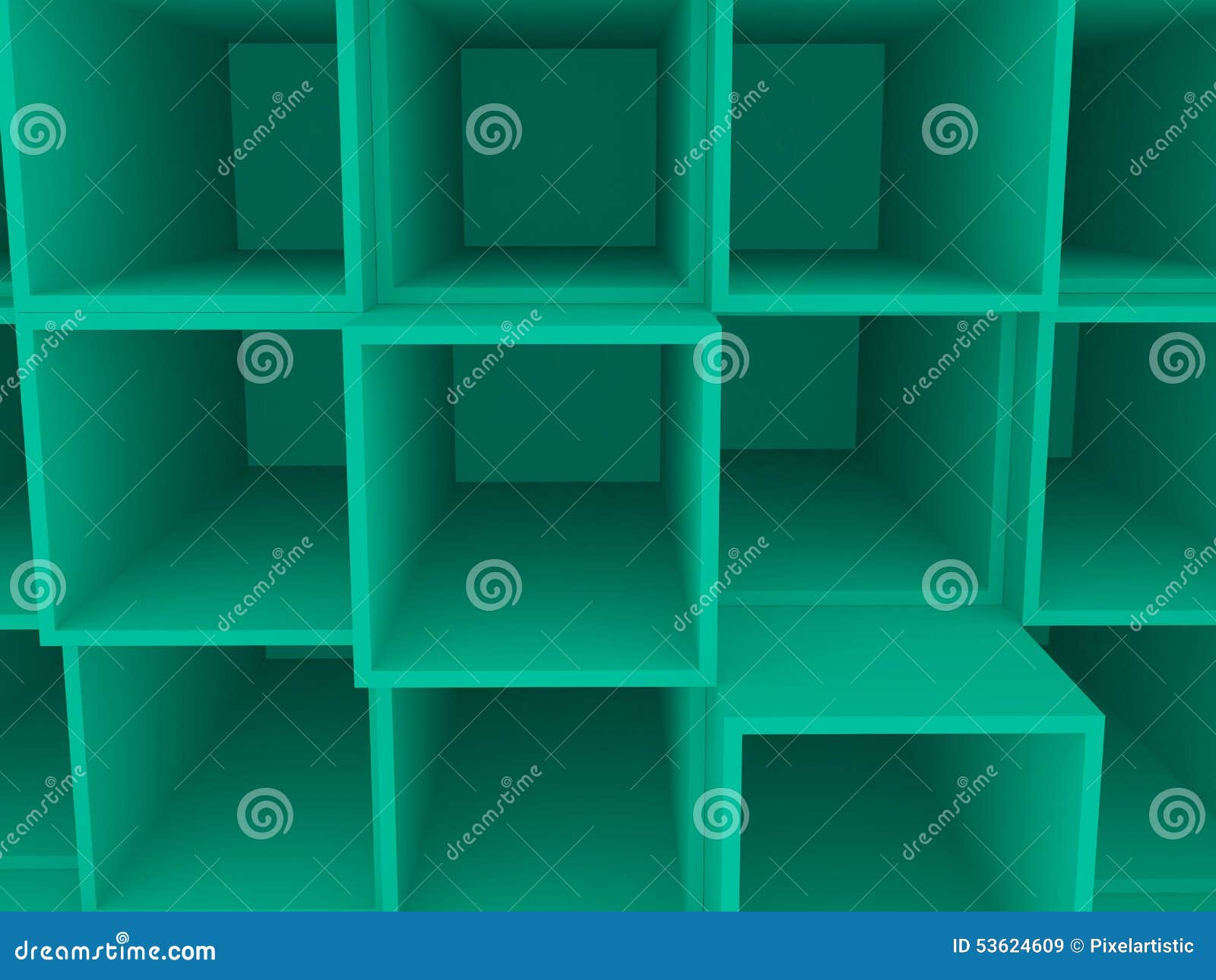 3d Empty Square Box Shelf, Background Stock Illustration - Illustration ...