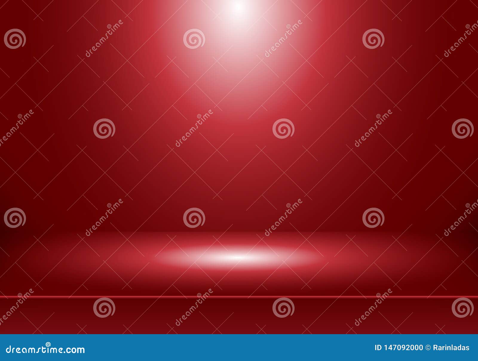 3D Empty Studio Room Show Booth for Designers with Spotlight on Red ...
