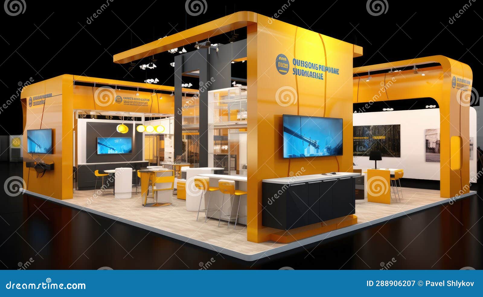 3d Empty Trade Exhibition Stand with Copyspace Stock Image - Image of ...
